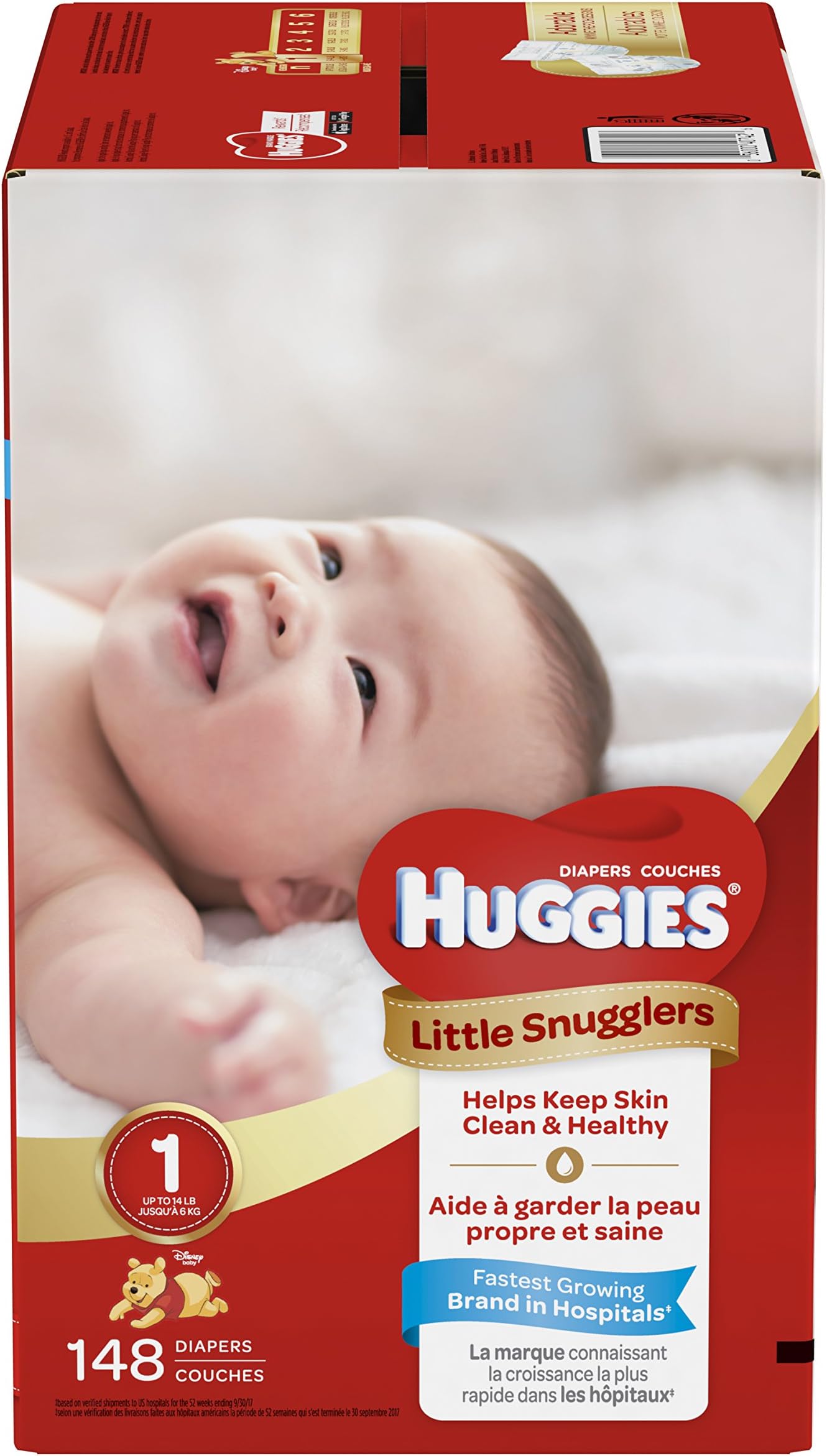Amazon.com: Huggies Little Snugglers Baby Diapers, Size 1, 148 Count ...