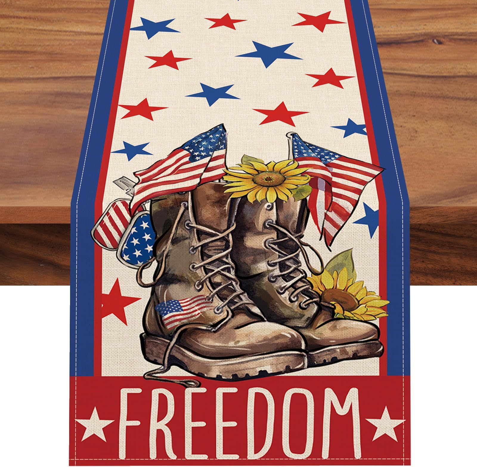 Amazon.com: Military US Army Table Runner,Memorial Day Independence Day ...