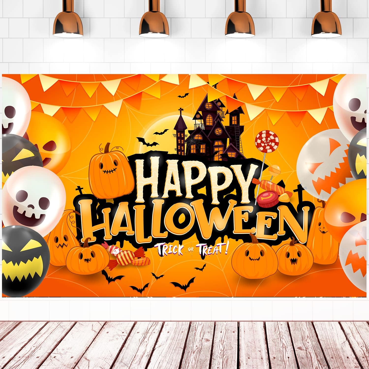 Amazon.com : tineit Happy Halloween Banner, Large 71" X 43" Happy ...