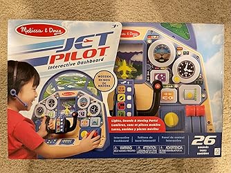 Amazon.com: Melissa & Doug Jet Pilot Interactive Dashboard Wooden Toy ...