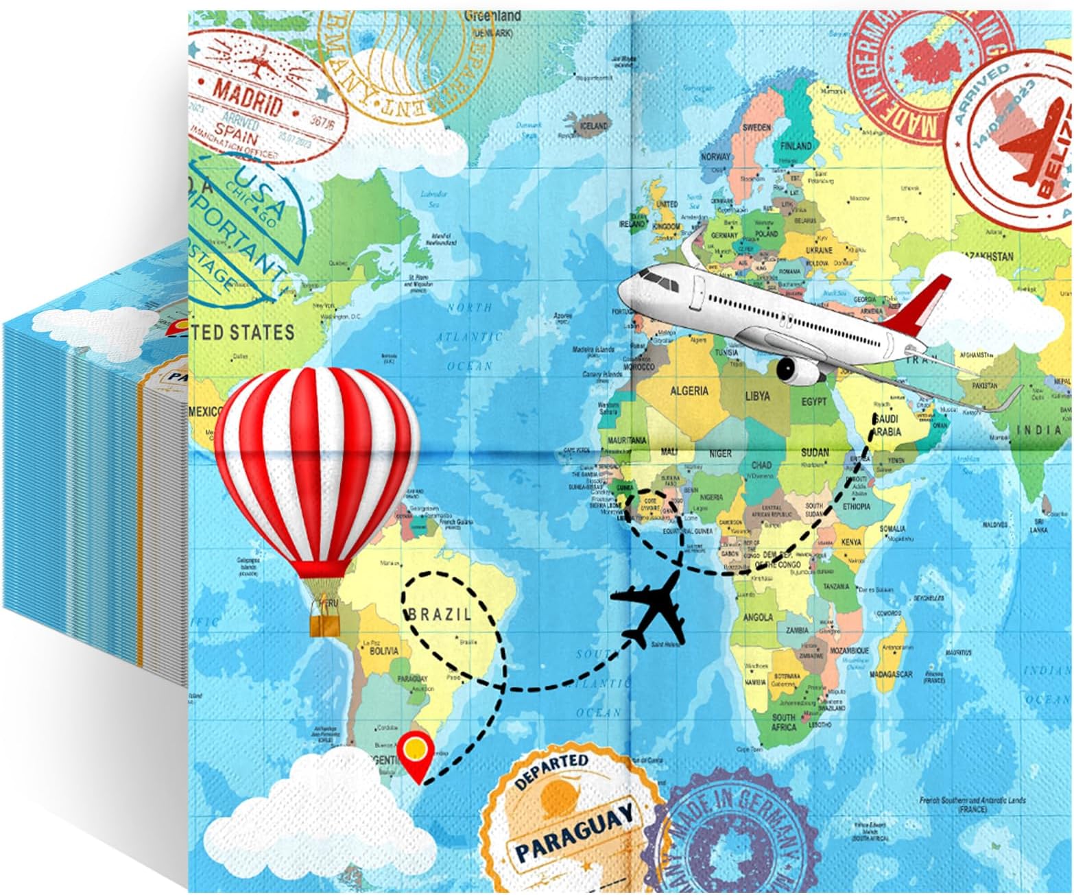 Amazon.com: Vintage Nautical Map Paper Luncheon Napkins 40pcs, Nautical ...