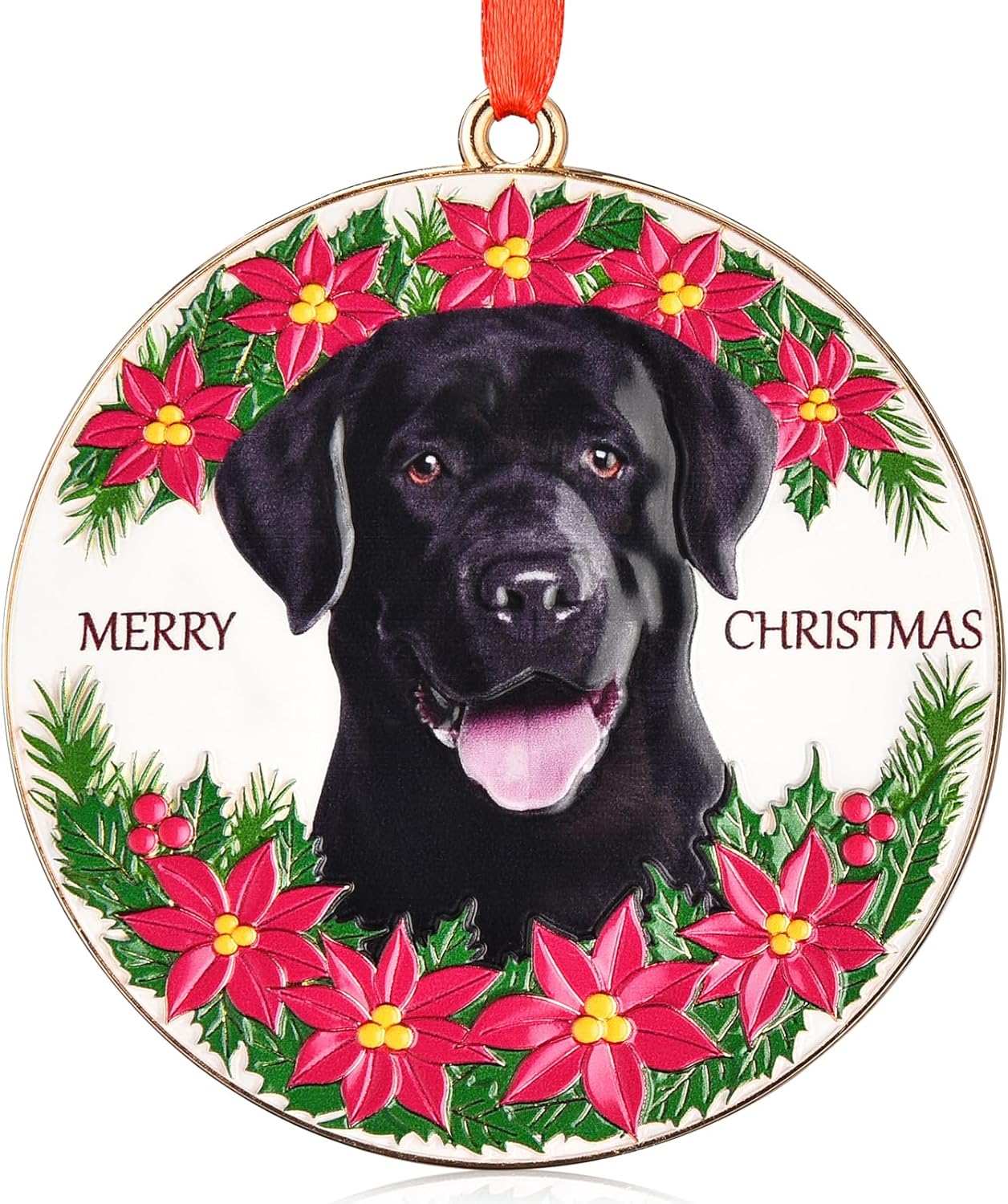 Amazon.com: VIVIKEN Labrador Christmas Ornament, 3D Metal Black Lab ...