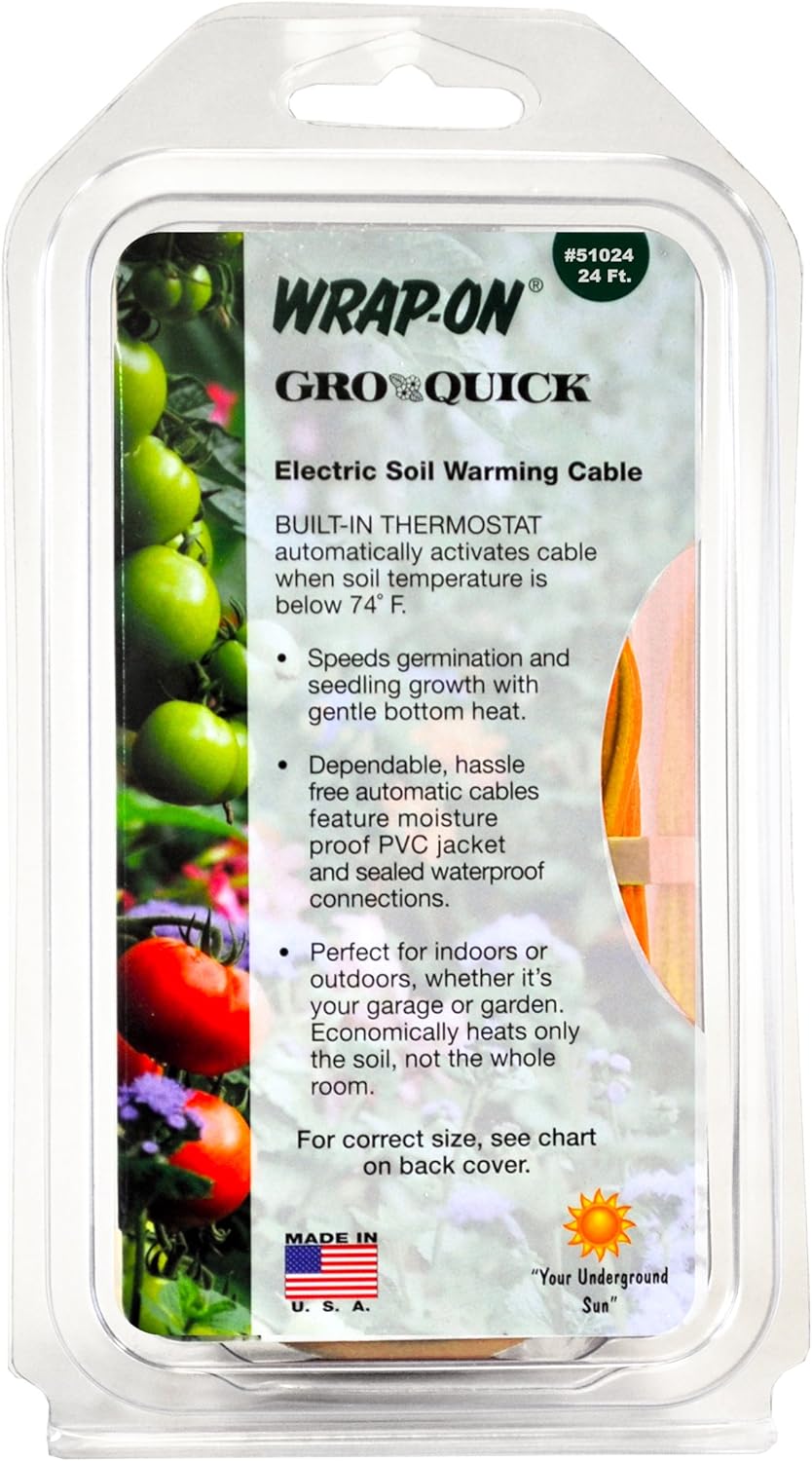 Amazon.com : Wrap-On 51024 24' GRO-QUICK Soil Warming Cable 84 Watts 0. ...