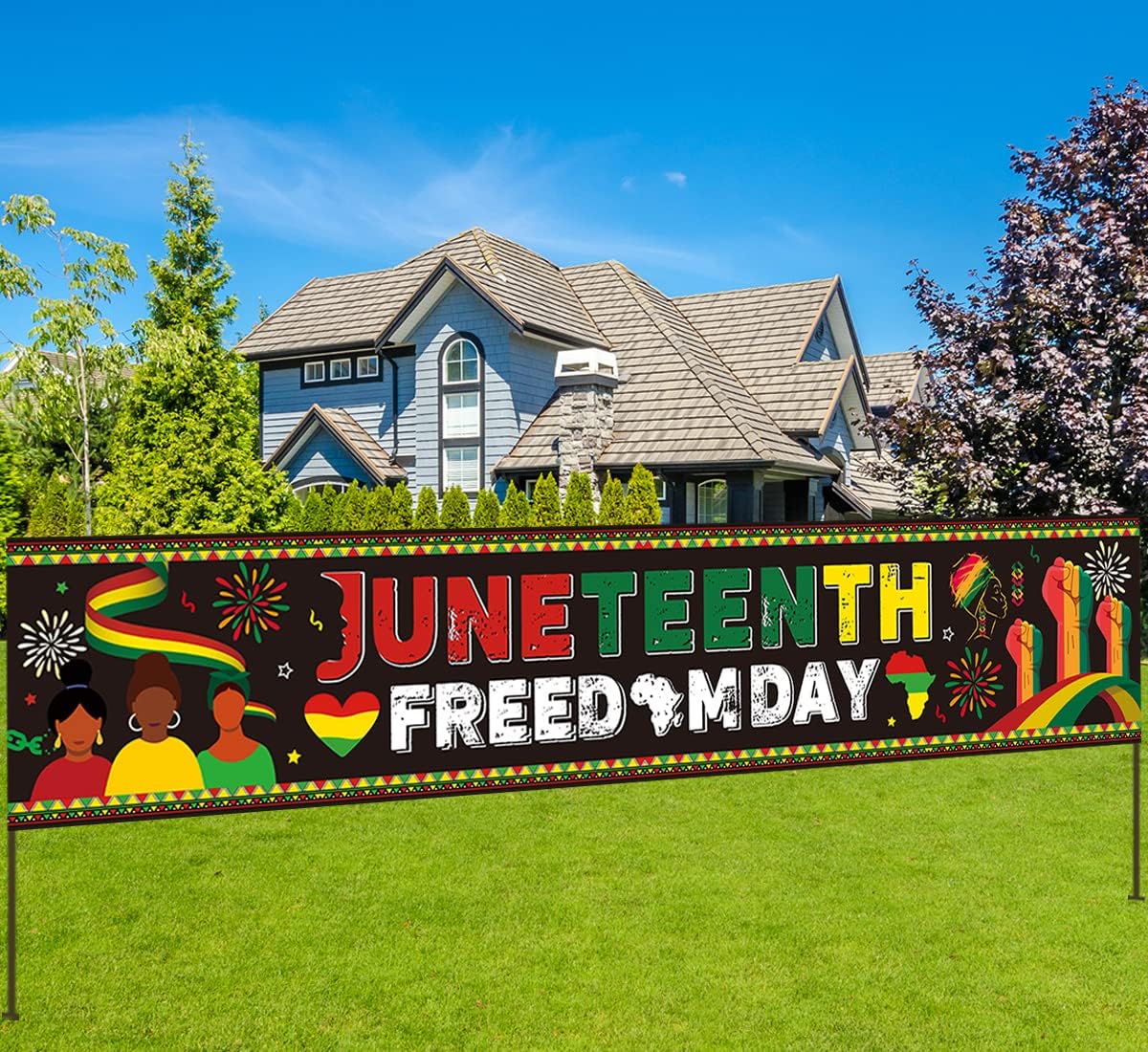 Amazon.com: Juneteenth Banner-African American Freedom Day Yard Sign ...