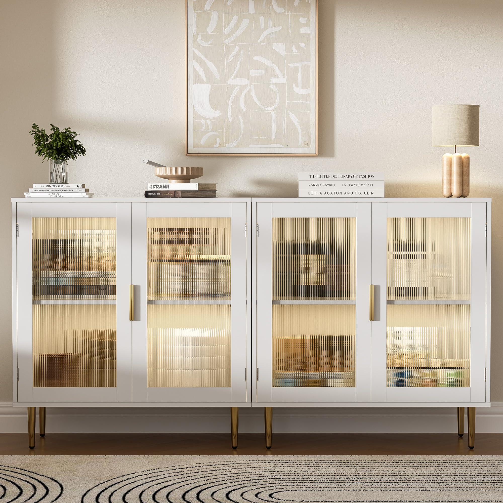 Amazon.com - Housoul Buffet Cabinet with LED Lights, Sideboard Cabinet ...