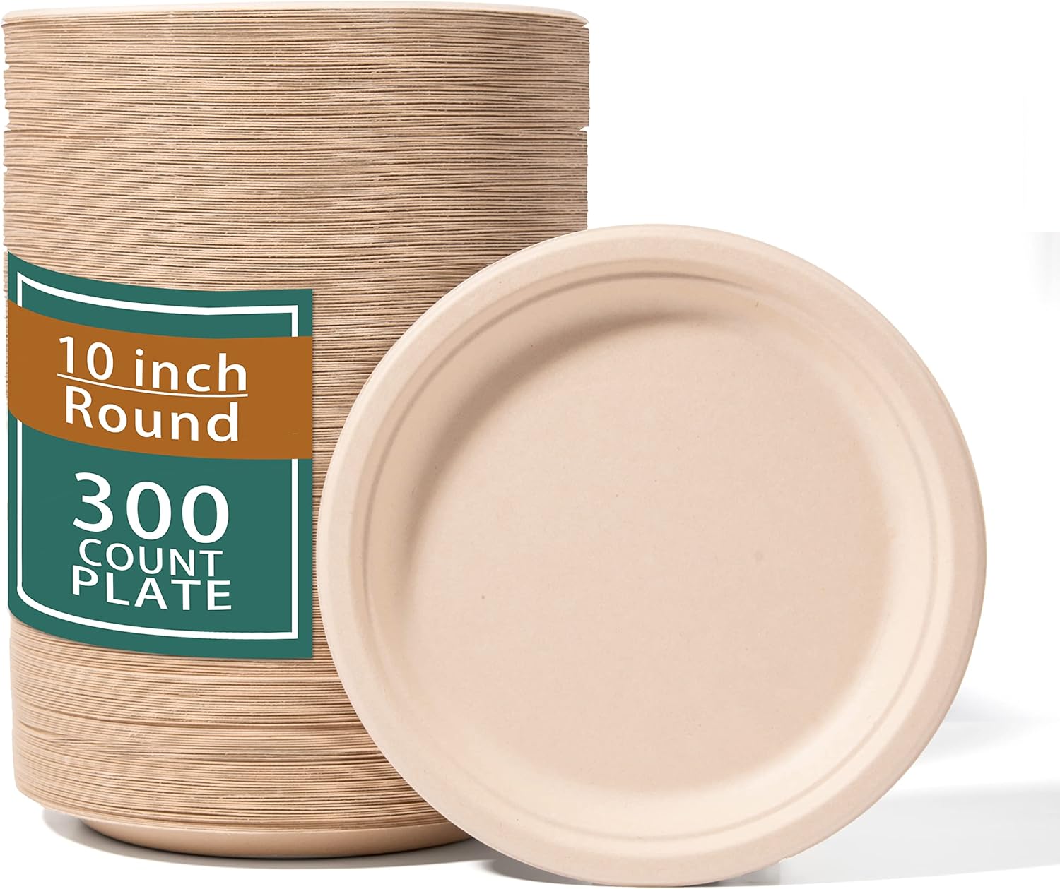 Amazon.com: hooray mida 100% Compostable Paper Plates - 10 Inch, Bulk ...