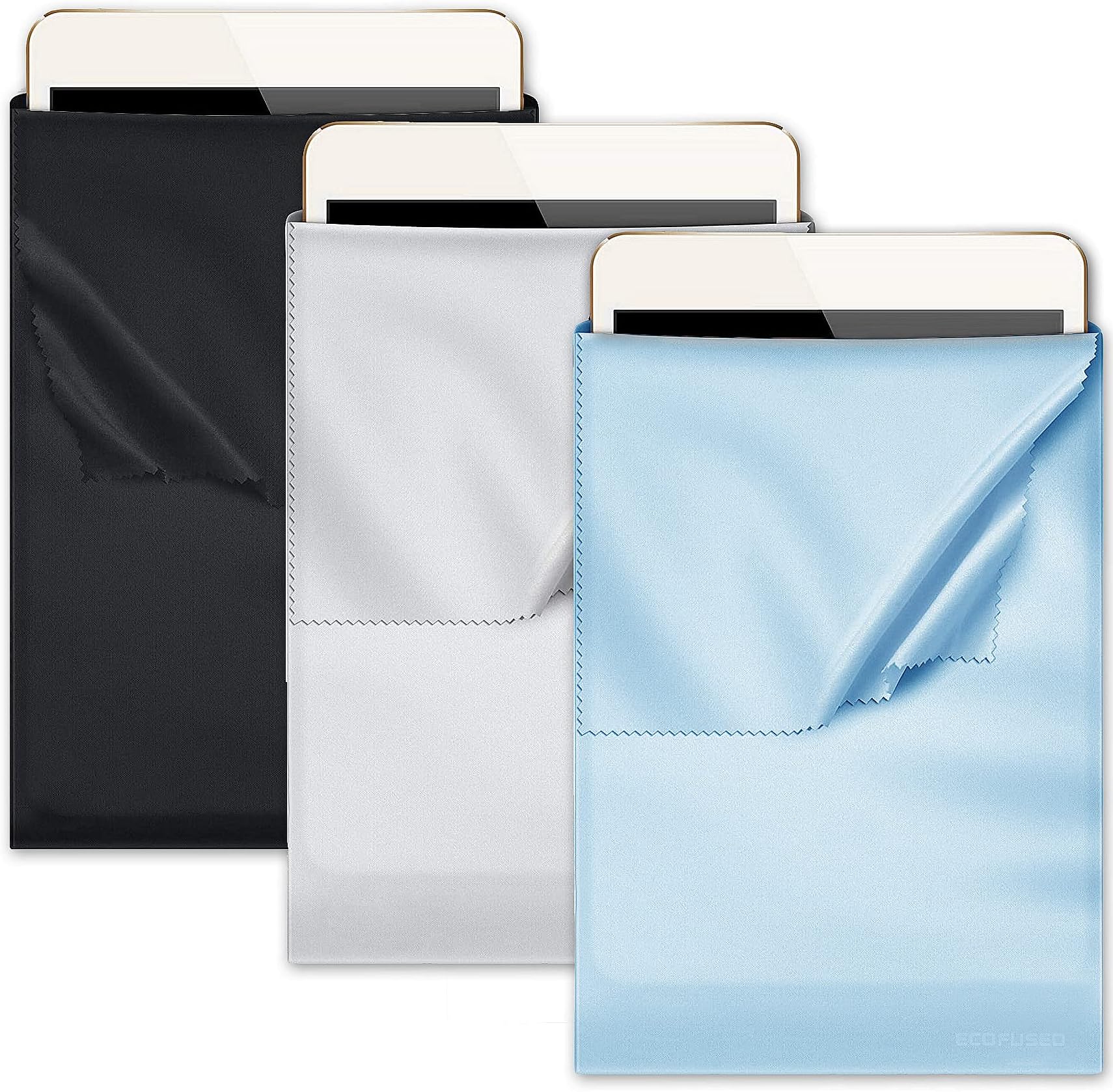 Amazon.com: Microfiber iPad Sleeve Cases 3-Pack Compatible with Tablets ...