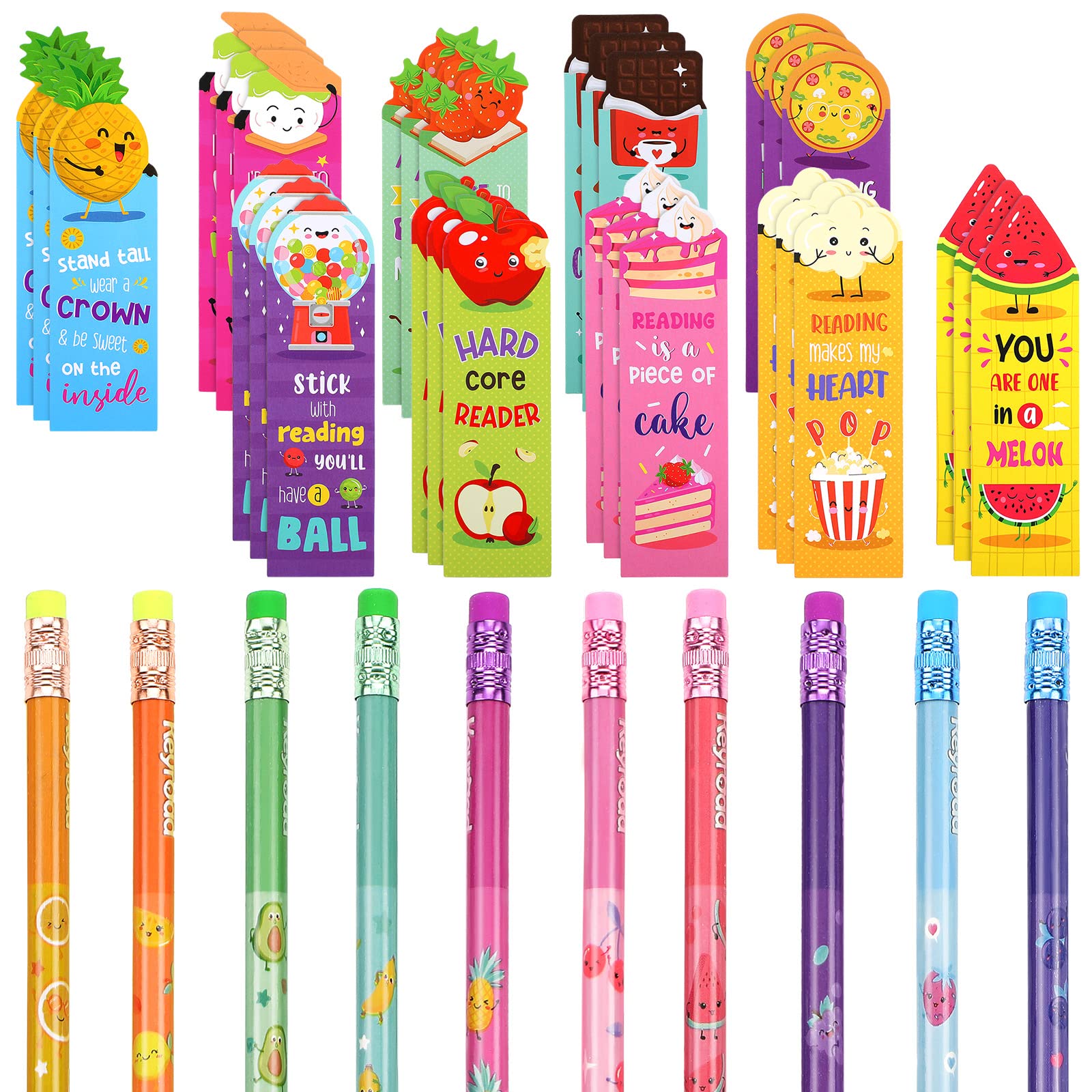 Buy 60 Pcs Scented Pencils and Scented Bookmarks Set Fun Pencils Cool ...