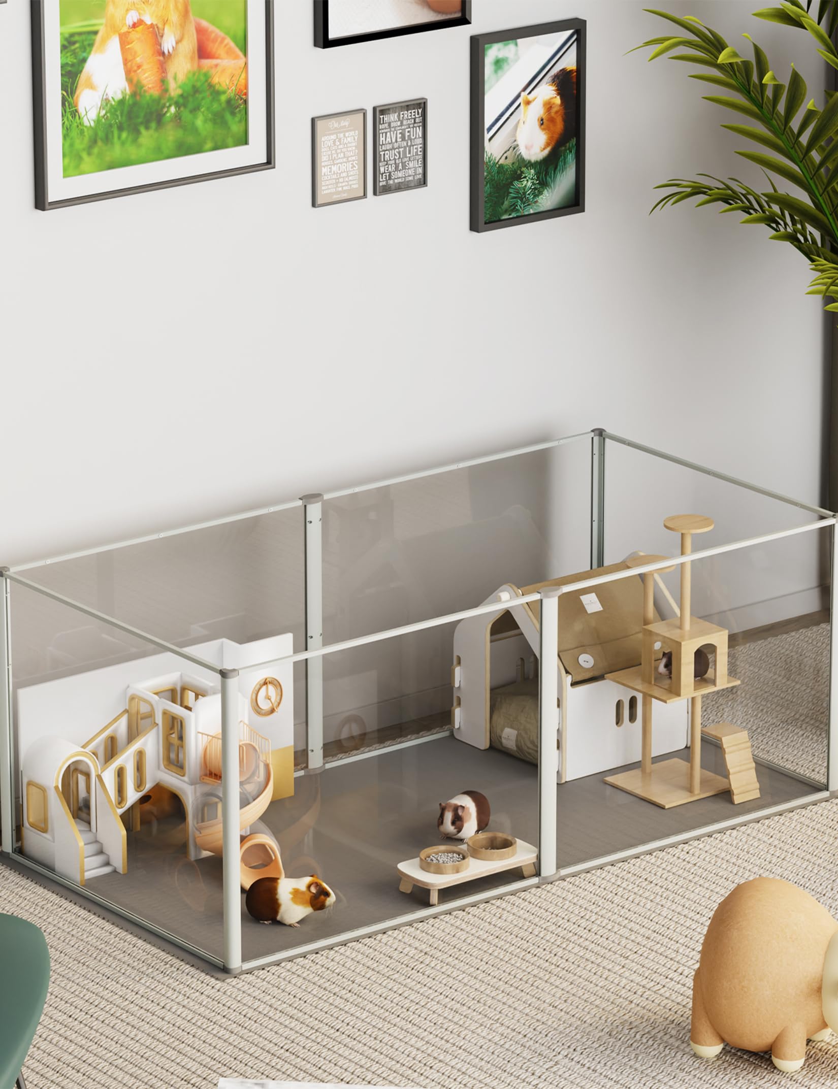 BingoPaw Guinea Pig Acrylic Playpen : 6 Panels Indoor Clear Acrylic ...