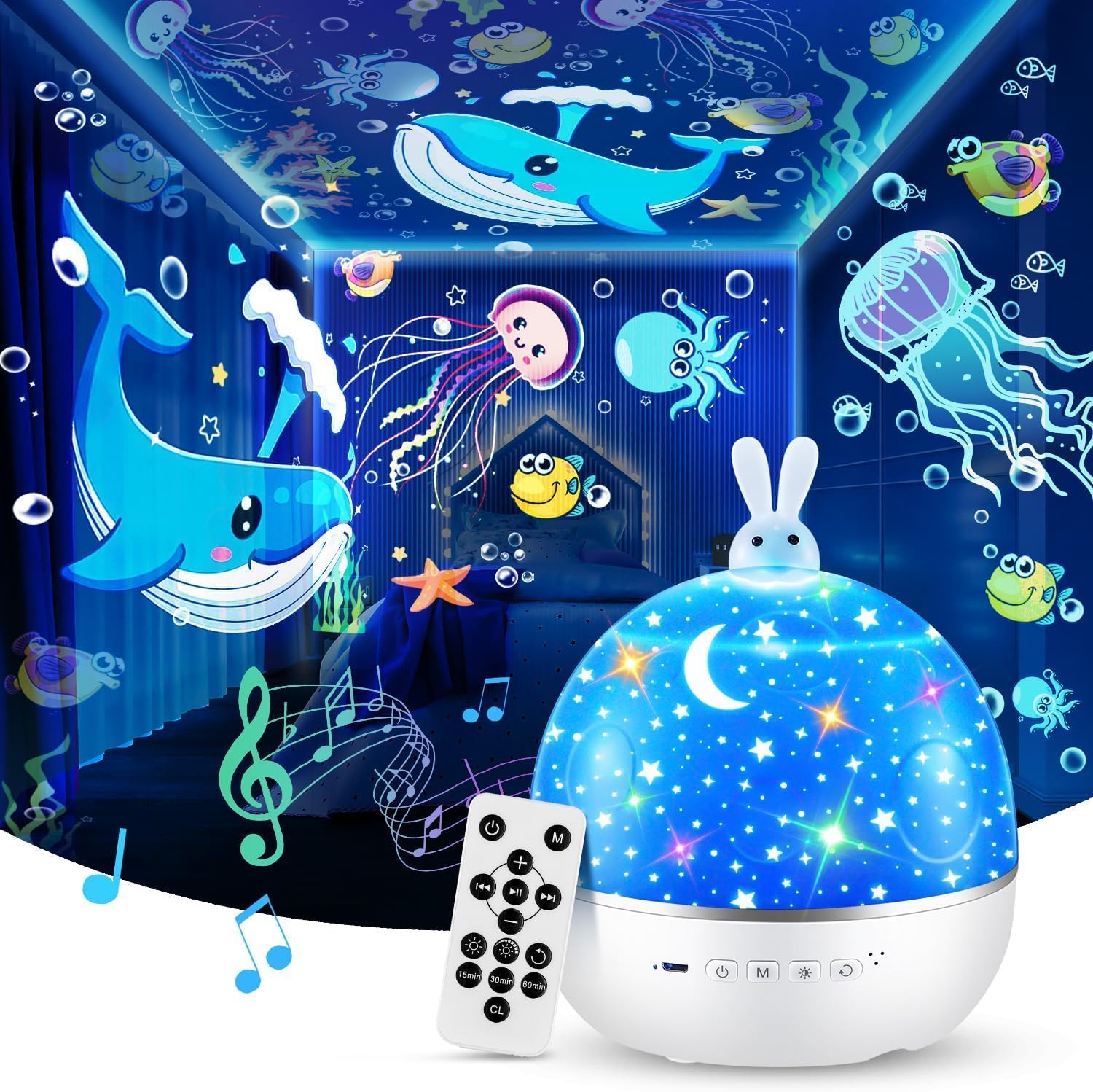 【GIFTS PACKAGE】Night Light Kids Gifts, 15 Films+Bluetooth Music Baby ...