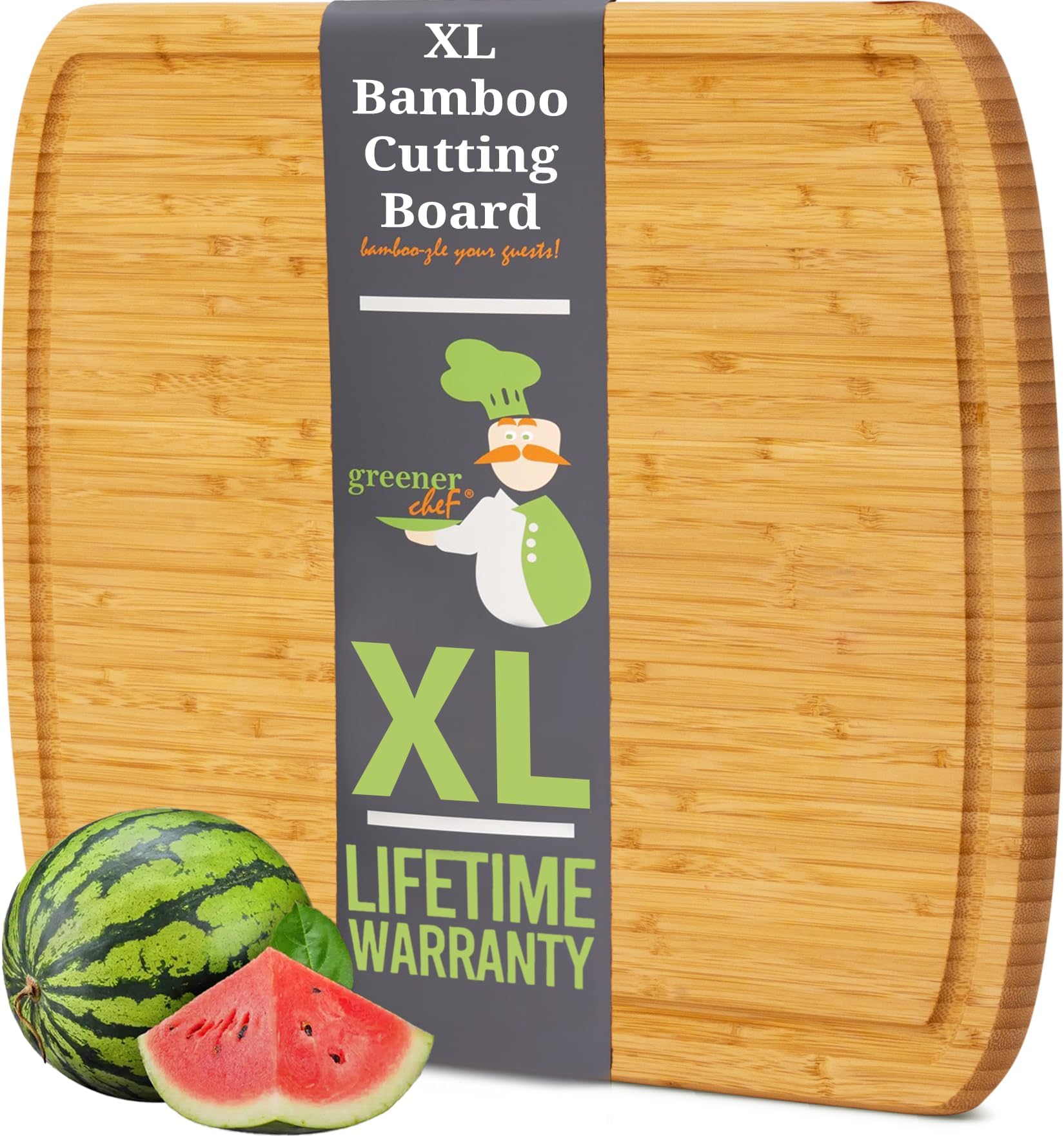 Amazon.com: GAOMON 24 x 18 In Extra Large Bamboo Wood Cutting Board ...
