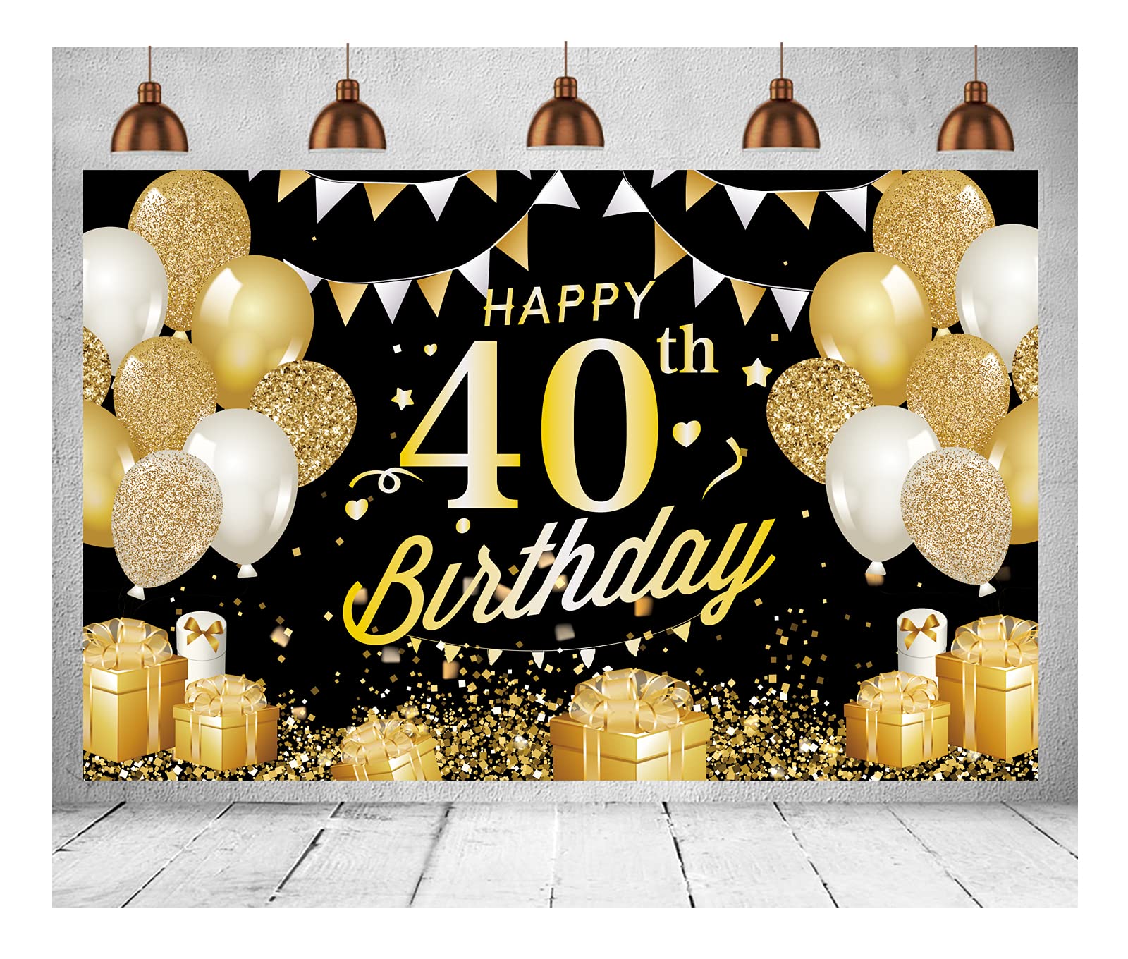 40th Birthday Decorations Backdrop 40th Birthday Gifts For Women Men ...
