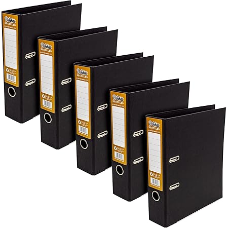 Pukka Pad, Black Recycled Lever Arch A4 Binder - 2 Ring, 70mm ...