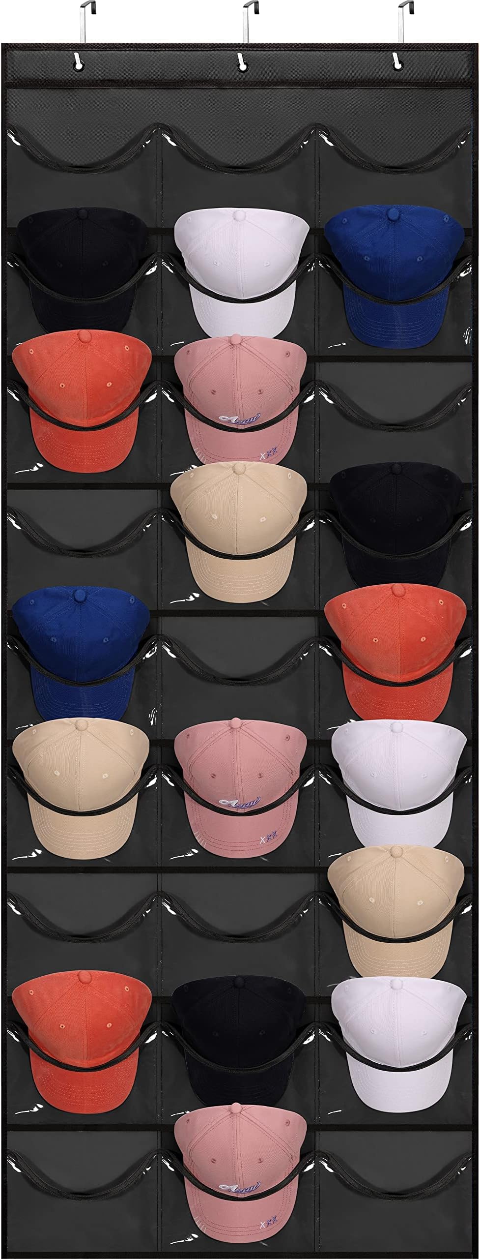Amazon.com: Fixwal Baseball Hat Rack, 27 Pocket Over The Door Cap ...