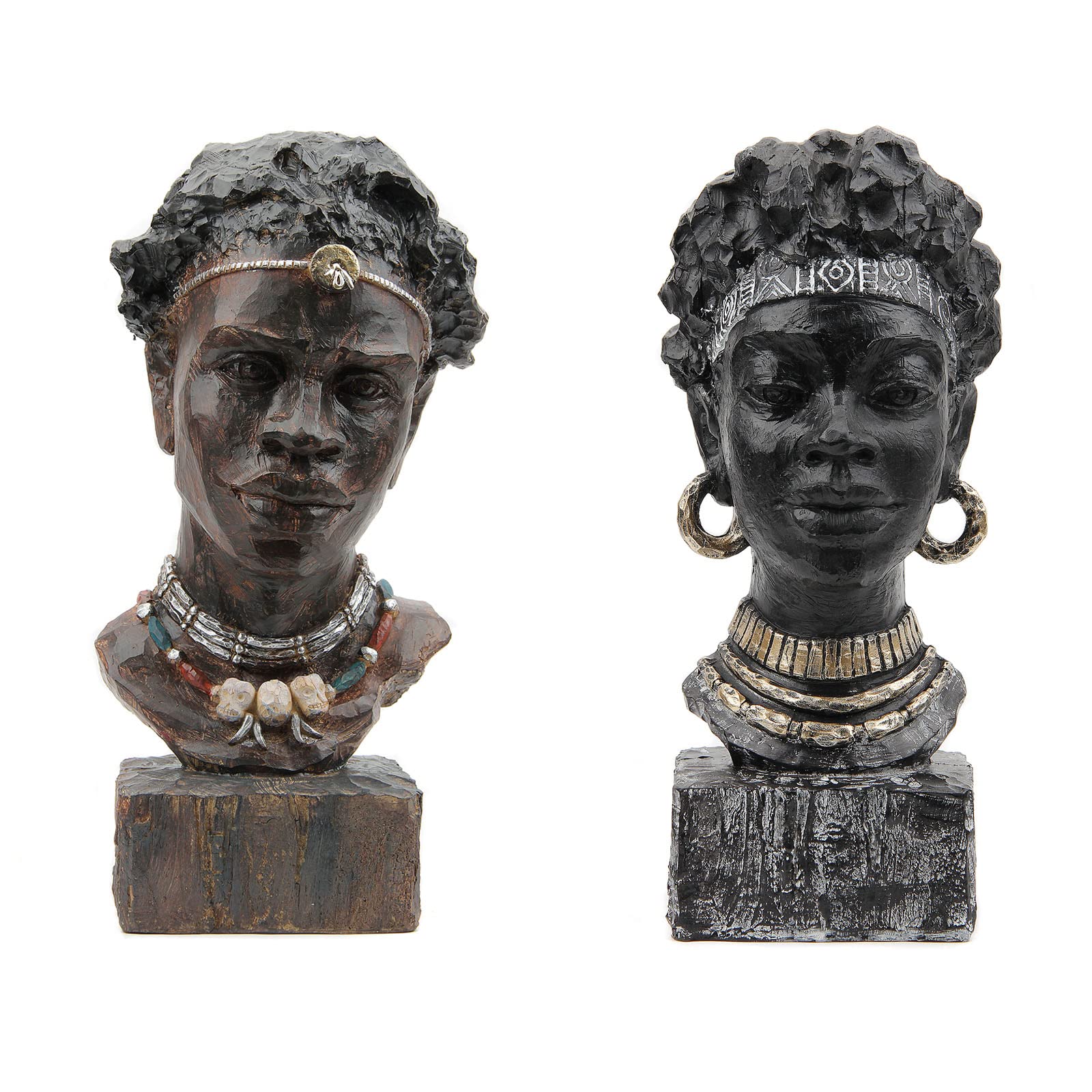 Amazon.com: Leekung African Men Statues & African Women Statues Bundle ...
