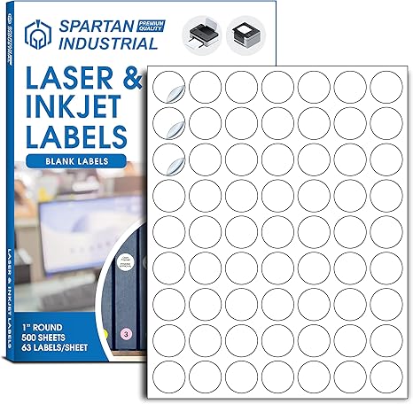 Amazon.com : Spartan Industrial Printable Circle Laser Label - 1 ...