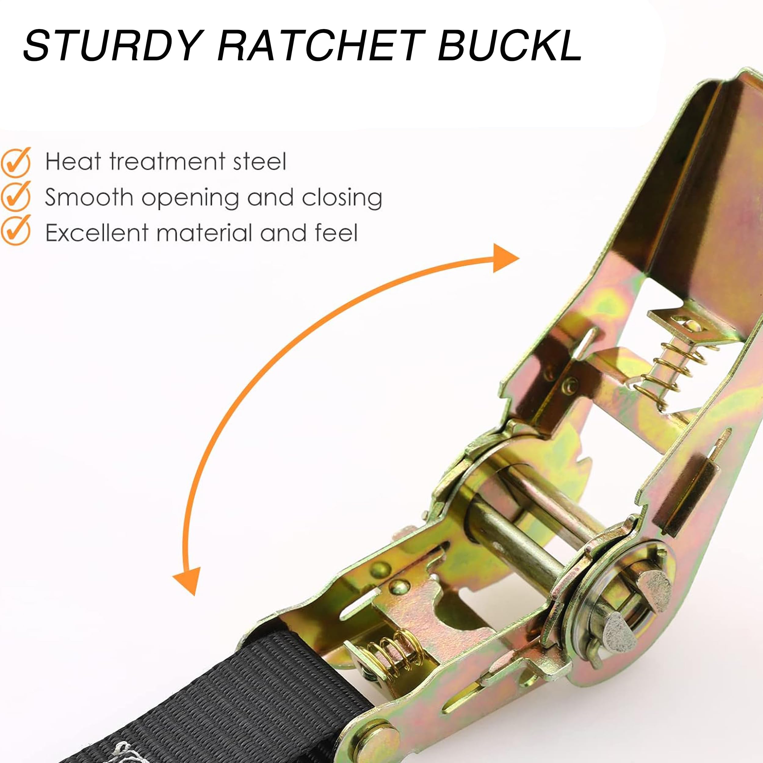 Snapklik.com : 1in X 6.6 Ft Heavy Duty Ratchet Cargo Tie Down Straps ...