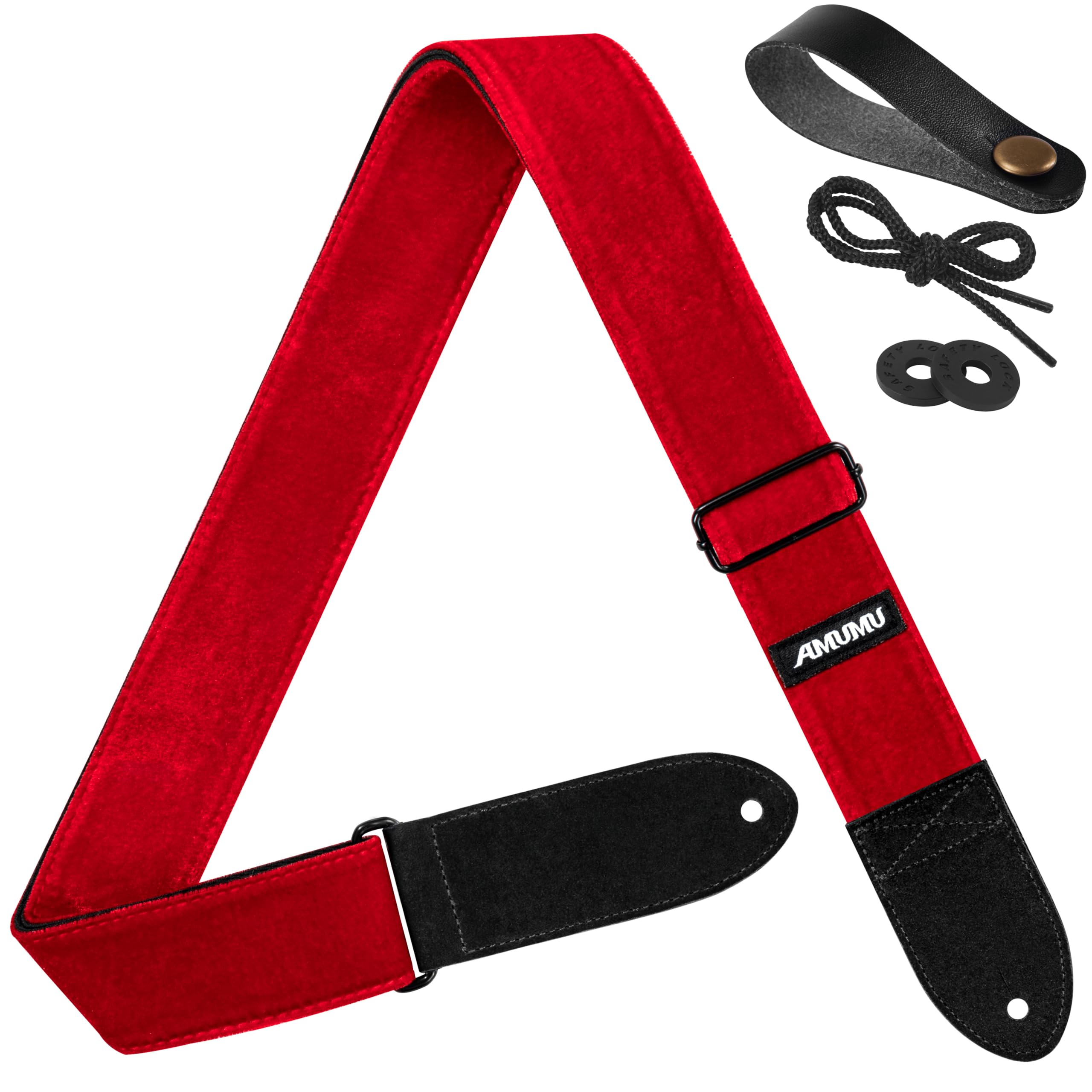 Amazon.com: Amumu Flocked Velvet Guitar Strap - Guitar Accessories ...