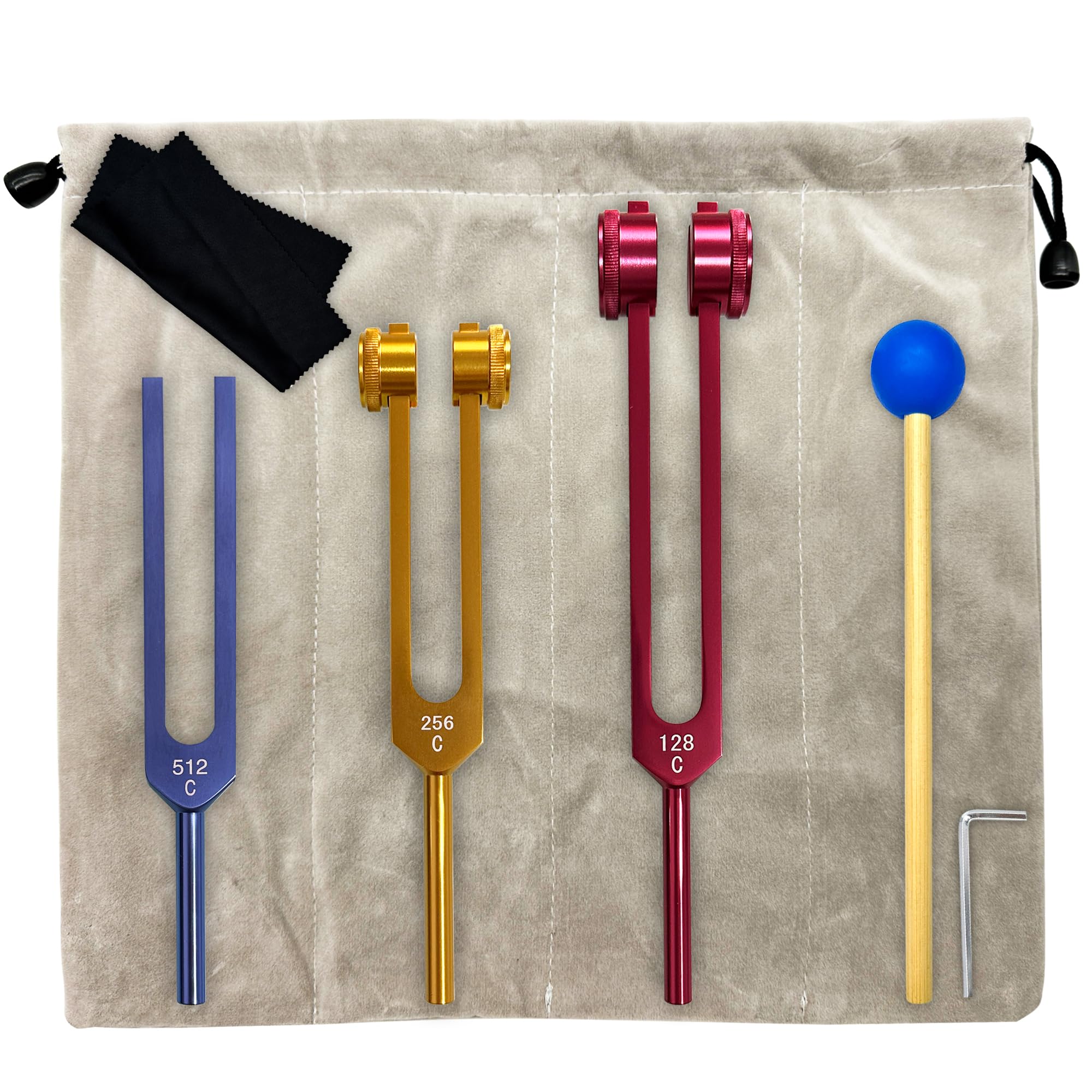 Amazon.com: Tuning Forks Set (128C Hz,256C Hz, 512C Hz) Chakra Tuning ...