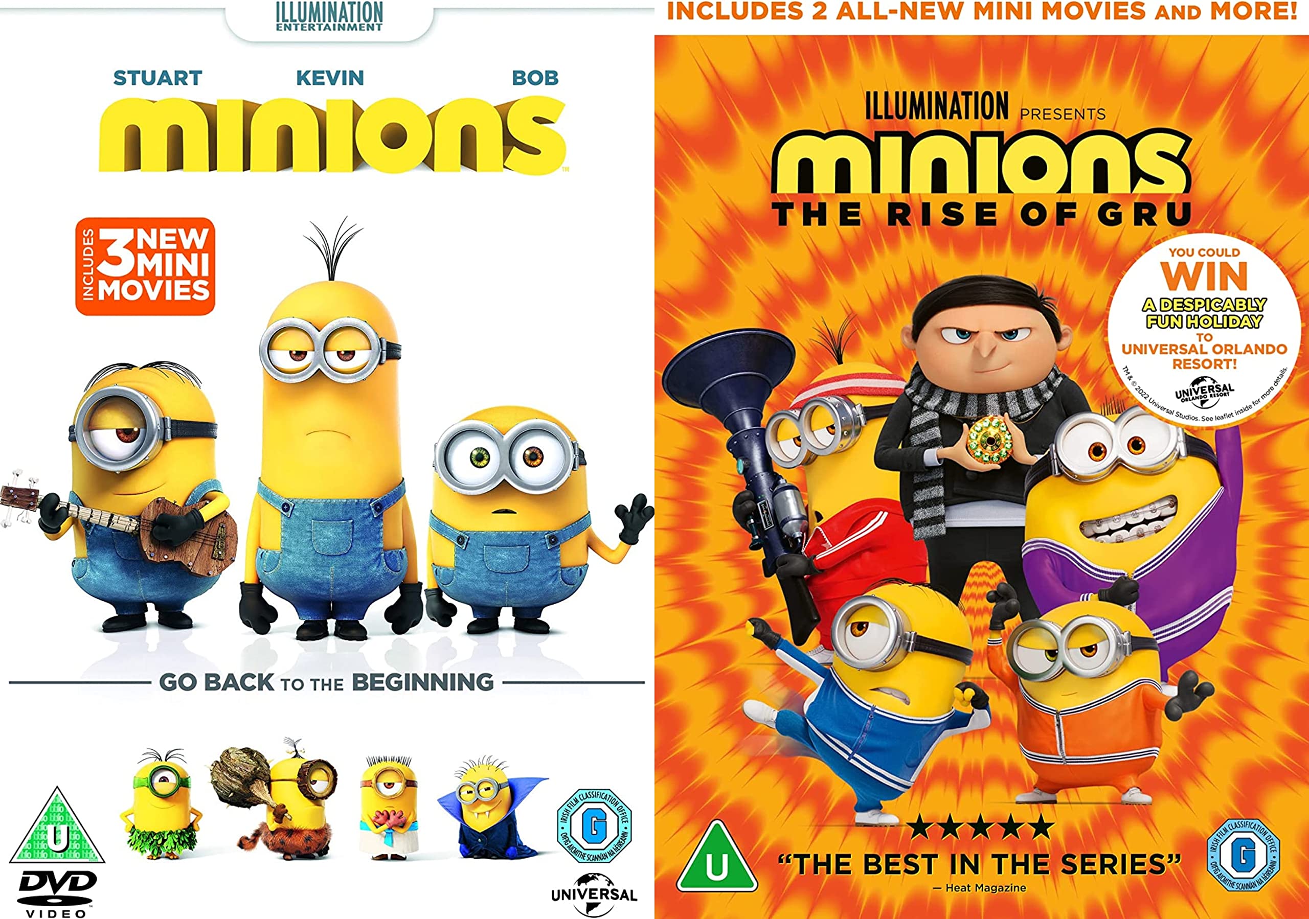 Minions & Minions - The Rise of Gru UK Release DVD - Minions 2 Film ...