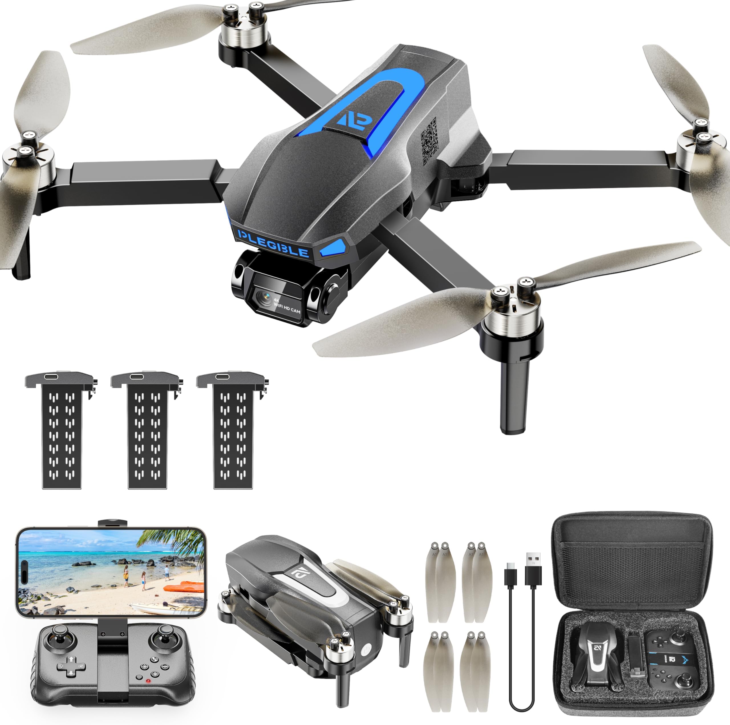 Amazon.com: STEALTH BIRD 4K Drone for Adults Ultra Portable Lightweight ...