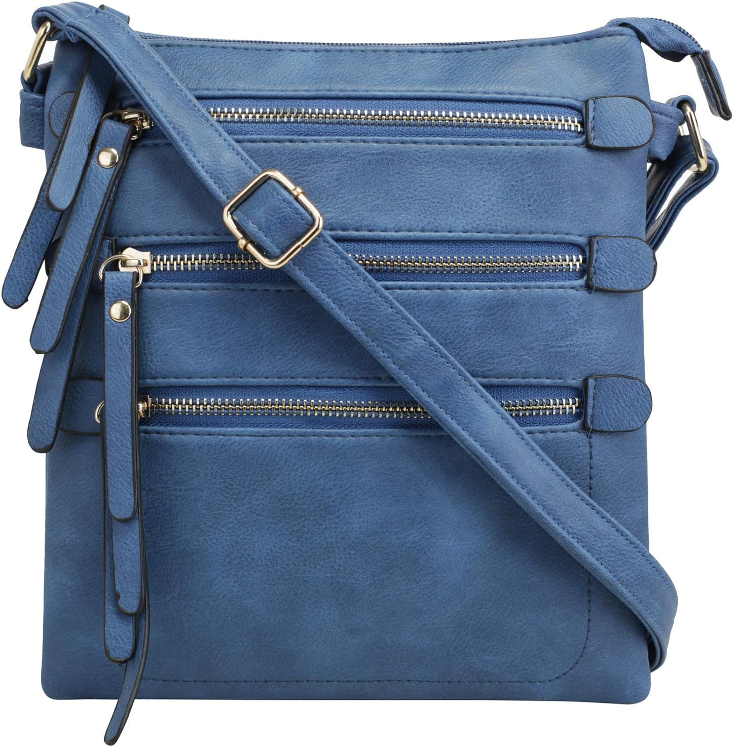 DELUXITY | Crossbody Bag | Medium Functional Triple Pocket Purse | Dual ...