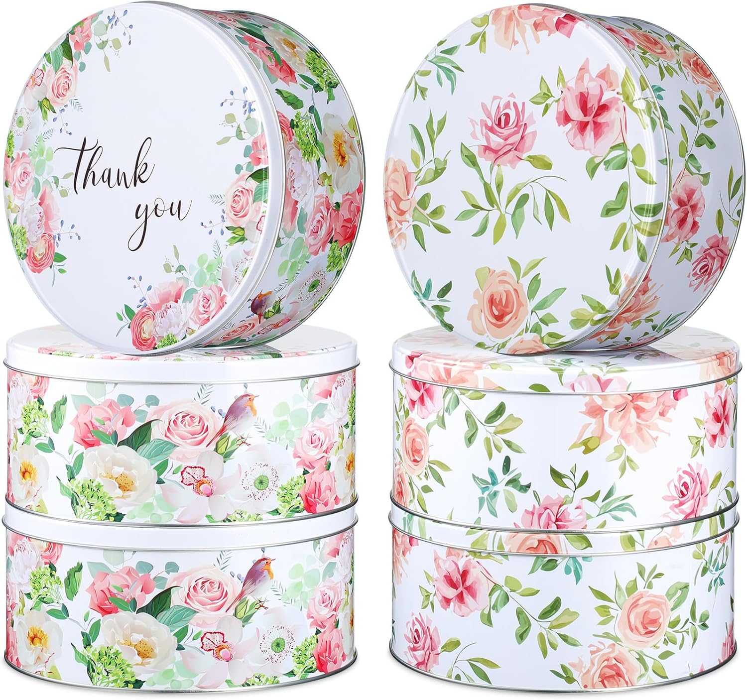 Amazon.com - Nitial 6 Pack Thank You Cookie Tins with Lids 6.61 Wedding ...
