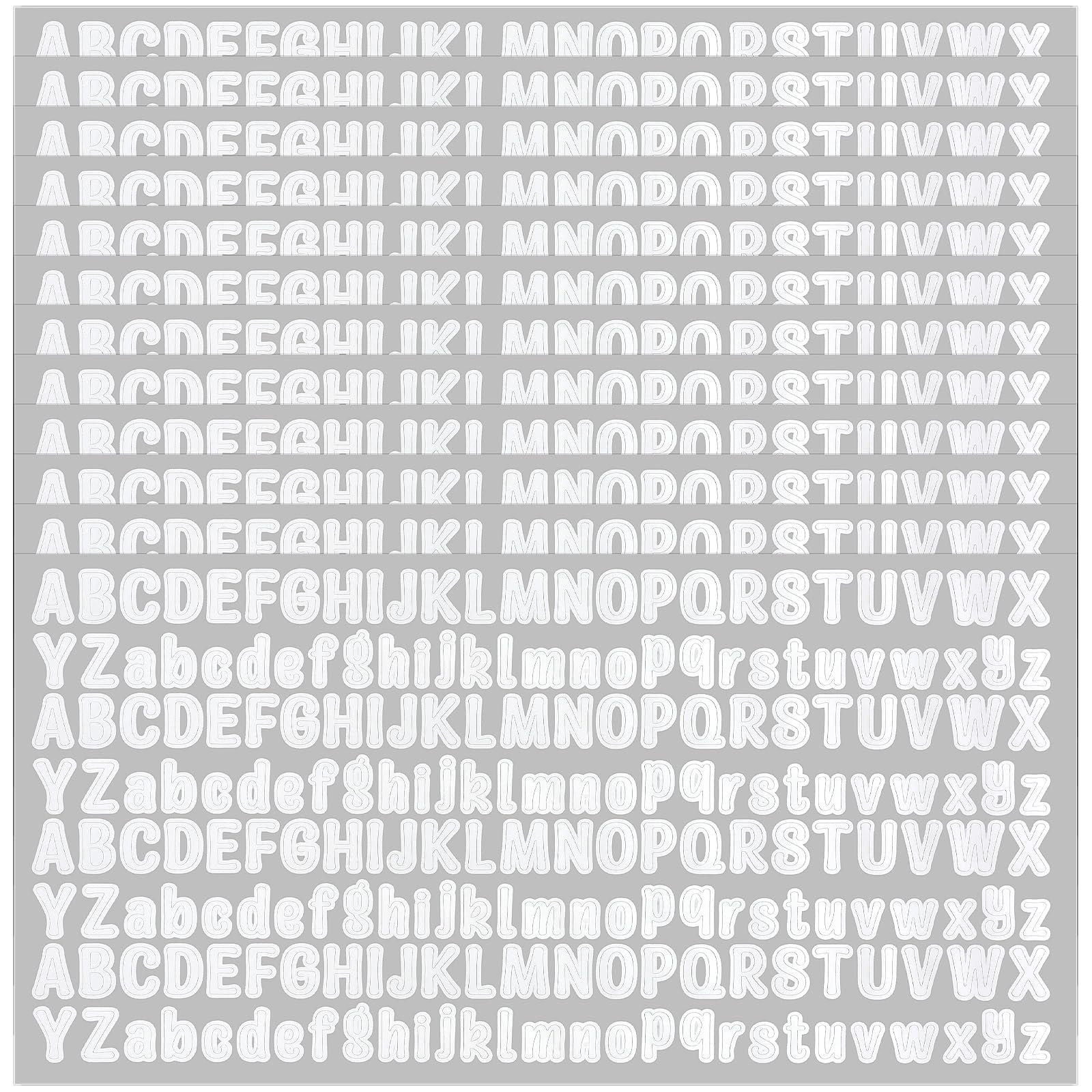 Amazon.com: 12 Sheets Small White Letter Stickers Vinyl Alphabet ...