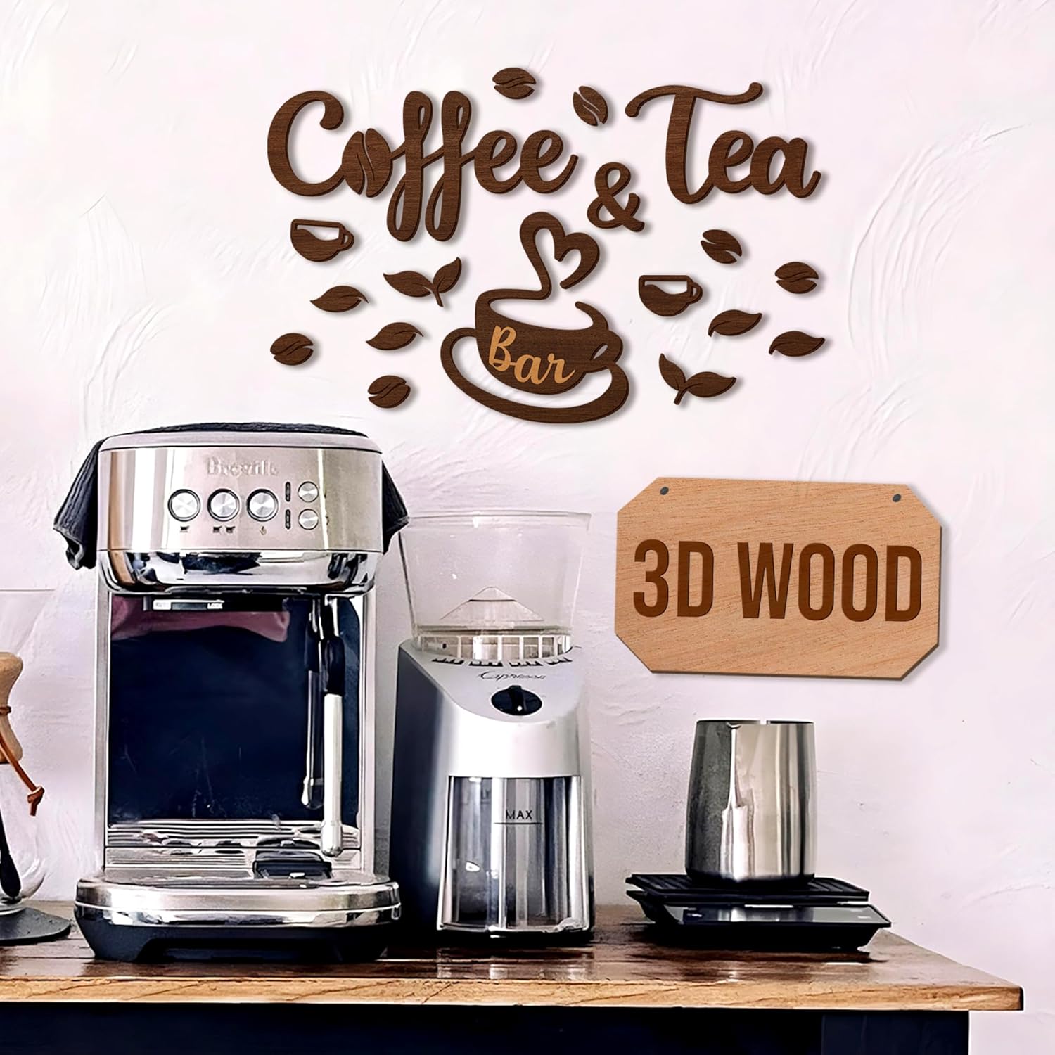 Amazon.com: Woodamore Coffee And Tea Bar Sign - Coffee And Tea Signs ...