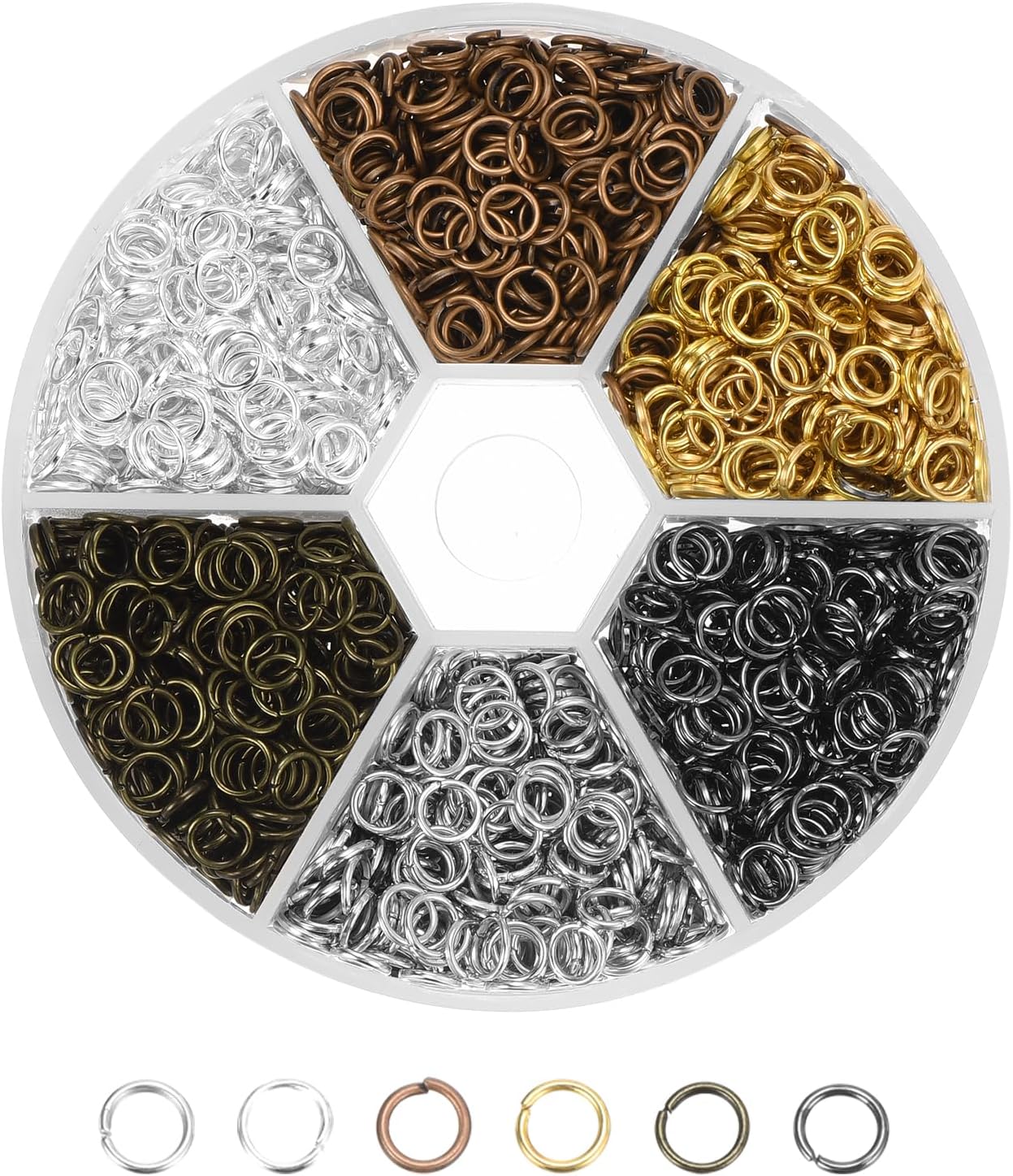 Amazon.com: MECCANIXITY 5mm Open Jump Rings Iron Round Ring Connectors ...