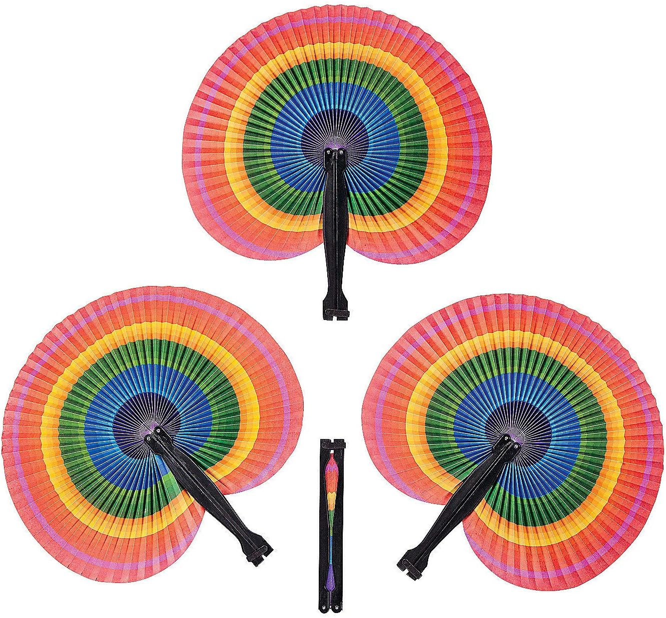 Amazon.com: Fun Express - Rainbow Folding Fans - Party Supplies ...