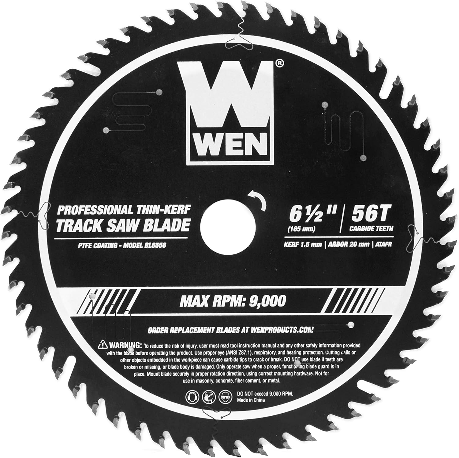 WEN BL6556 6.5-Inch 56-Tooth Carbide-Tipped Thin-Kerf Professional ...