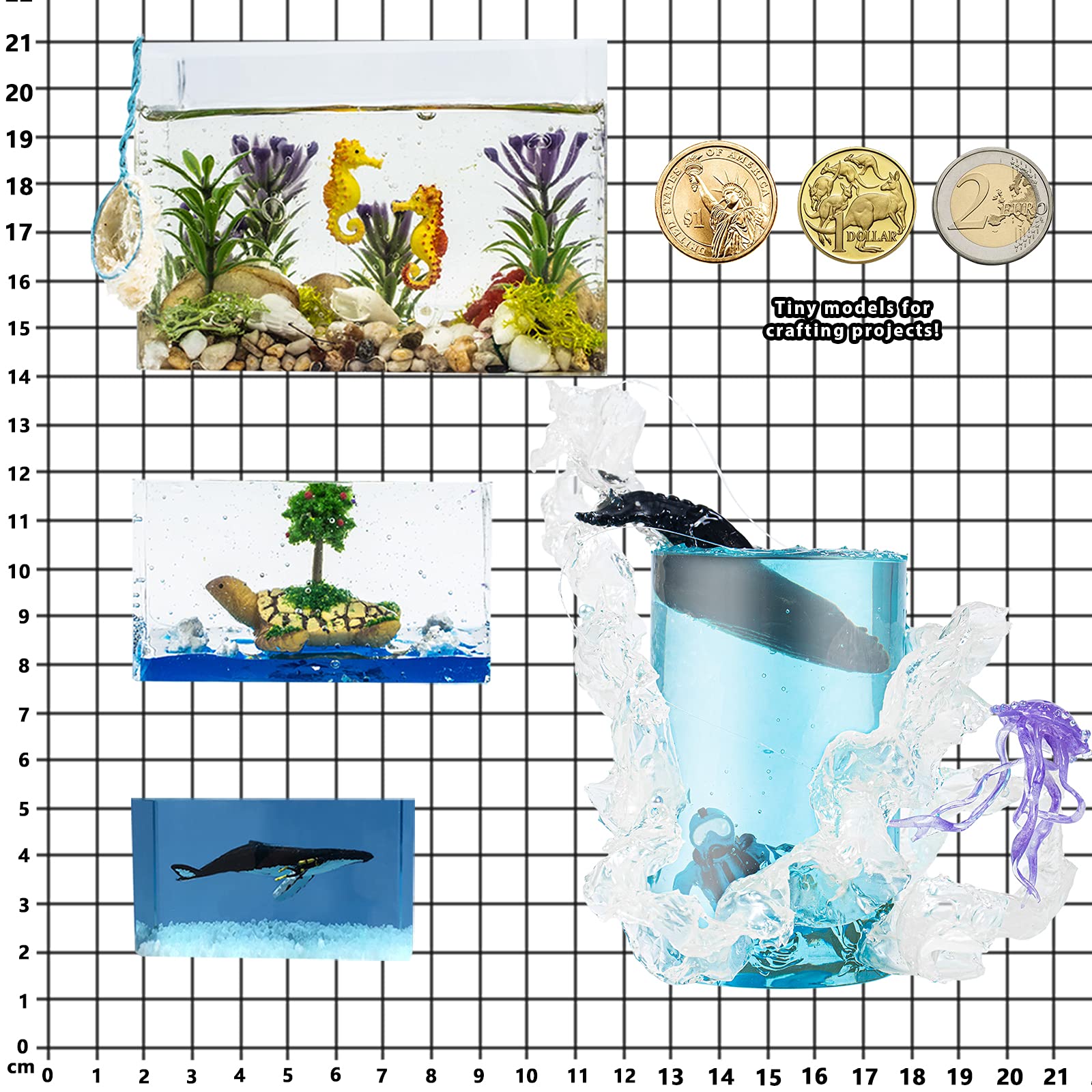 FUNSHOWCASE Rectangle Resin Silicone Molds for Epoxy Paperweight ...