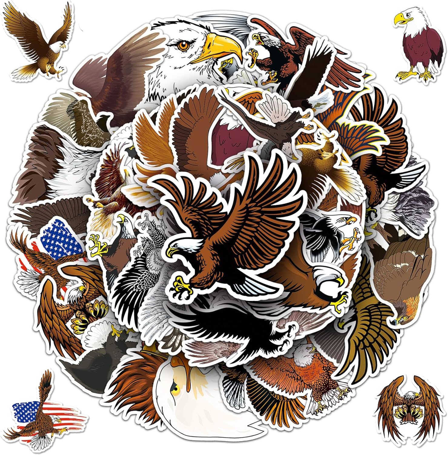 Amazon.com: Eagle Stickers, 50 Pcs Eagle Stickers Decals Decorations ...