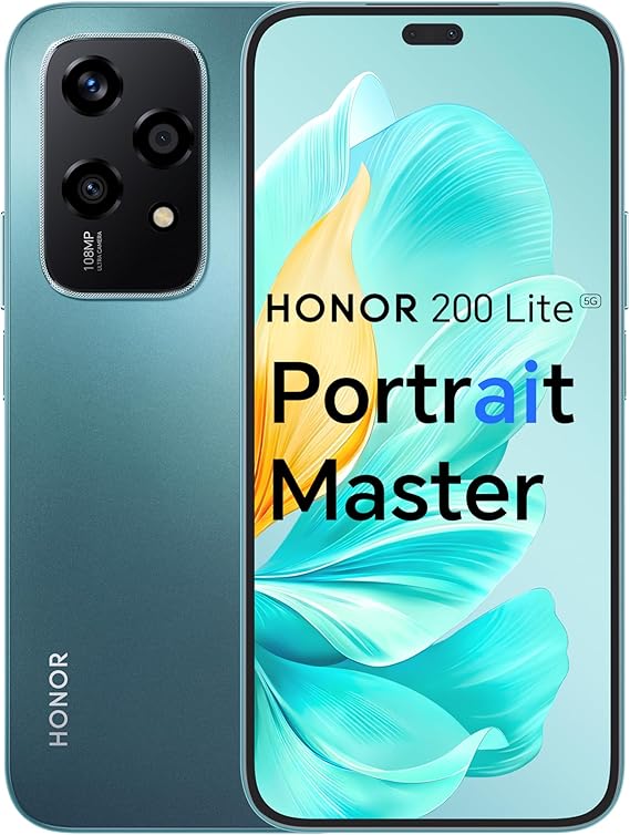 HONOR 200 Lite, 5G Dual SIM, 8GB RAM + 256GB ROM, 6,7” Anti-Drop AMOLED Display, 108MP Triple ...