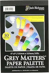 Jack Richeson Grey Matters Disposable Paper Palette, 6 x 9 in, 30 ...