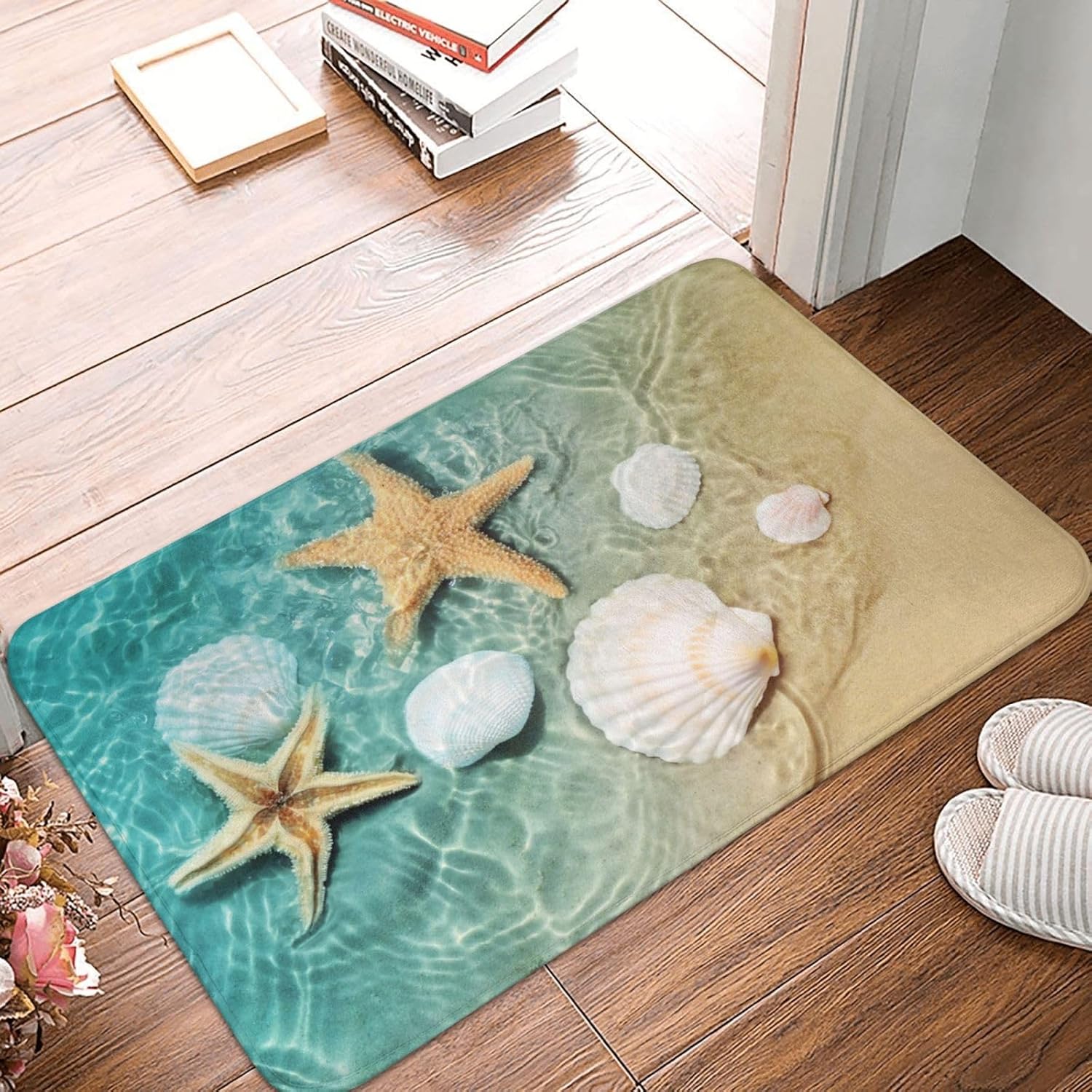 Amazon.com: Nautical Coastal Bath Mats for Bathroom, Soft Absorbent ...