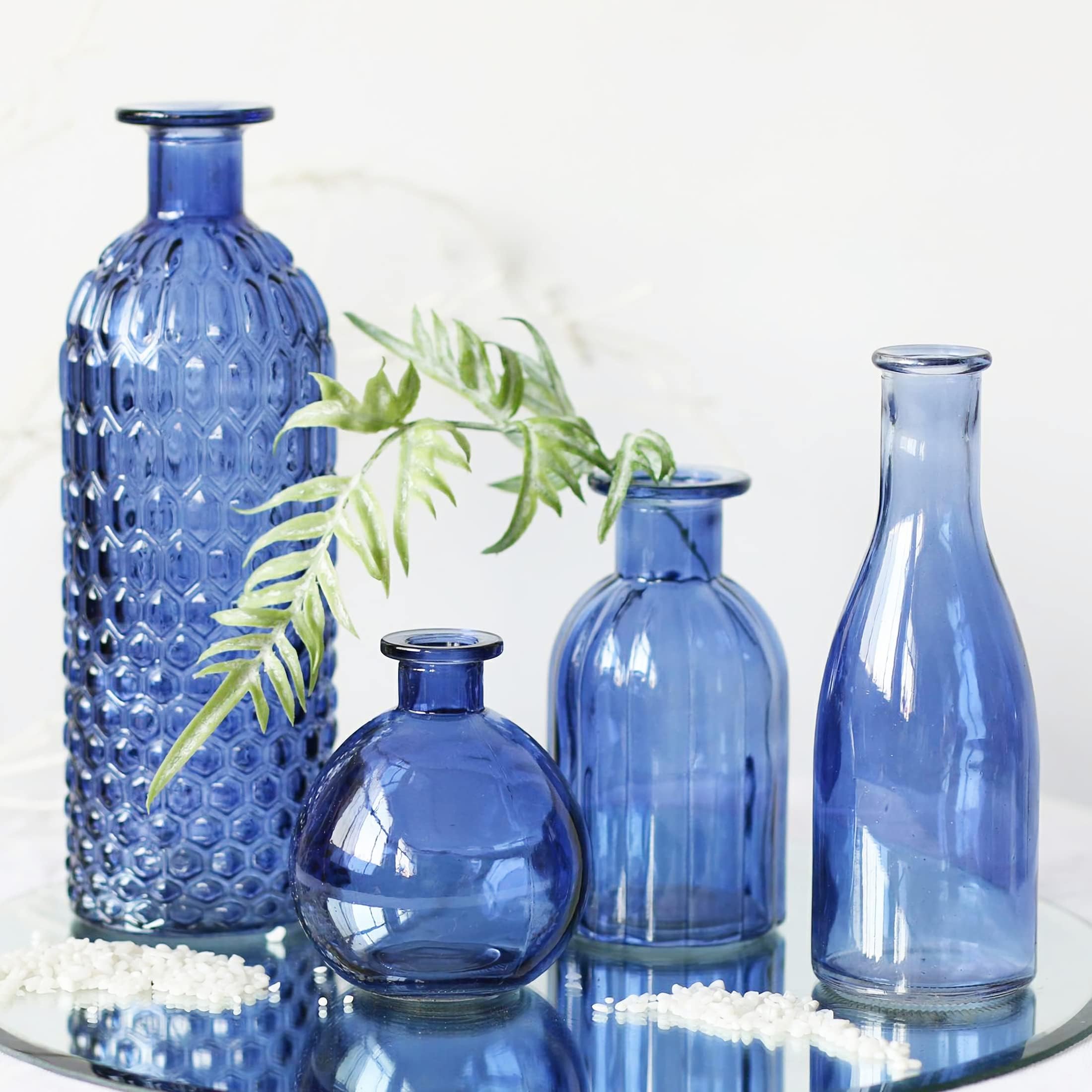 Amazon.com: Glass Vase Set of 4-Bud Vases for Flowers,Vases for ...