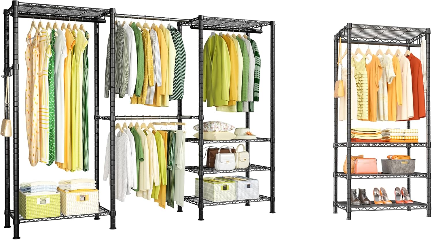 Amazon.com: Ulif E1 and H4 Mini Garment Rack Bundle, Metal Clothes Rack ...