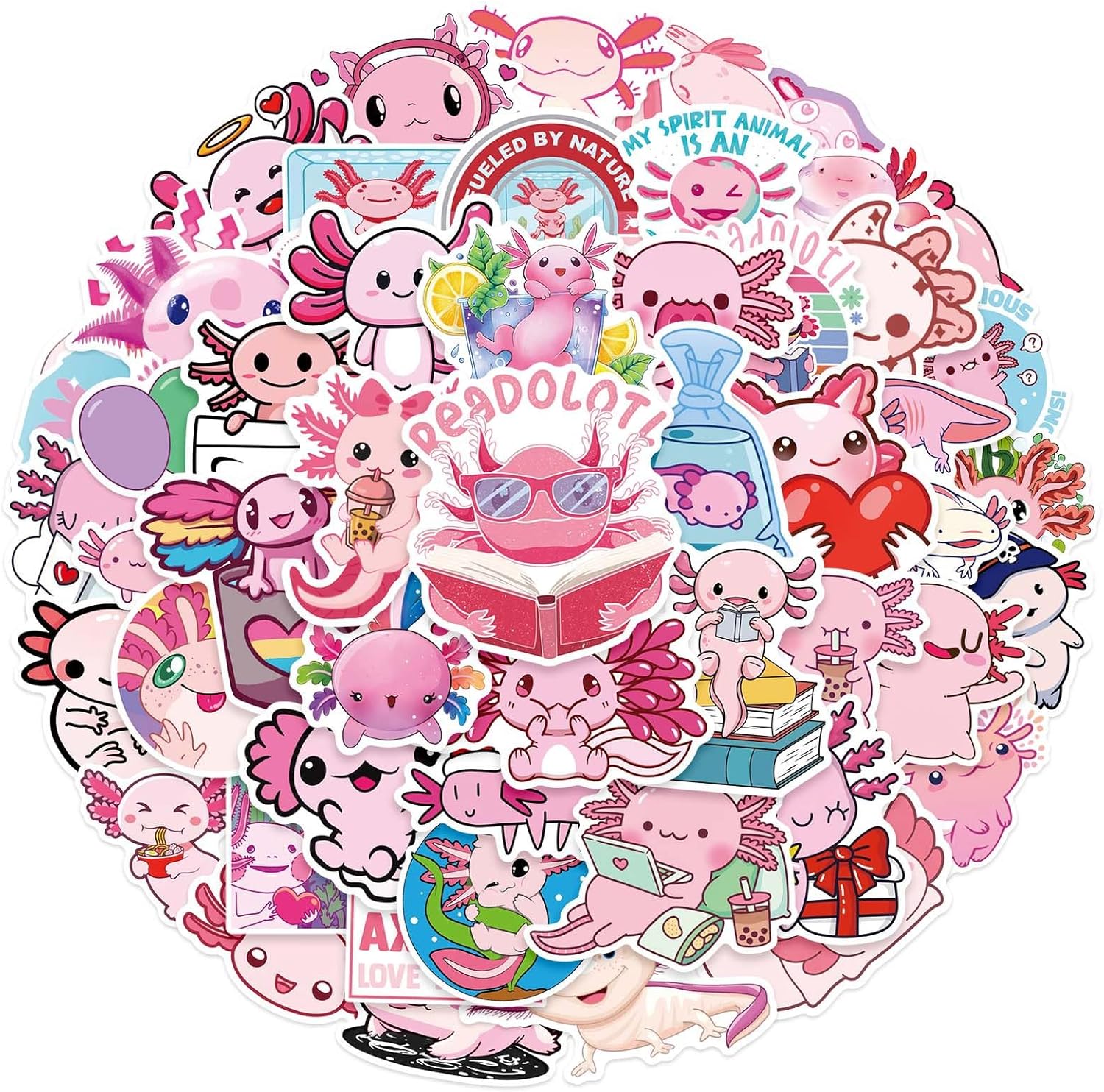 50PCS Axolotl Stickers,Axolotl Stickers,Teens Boys and Girls Sticker ...
