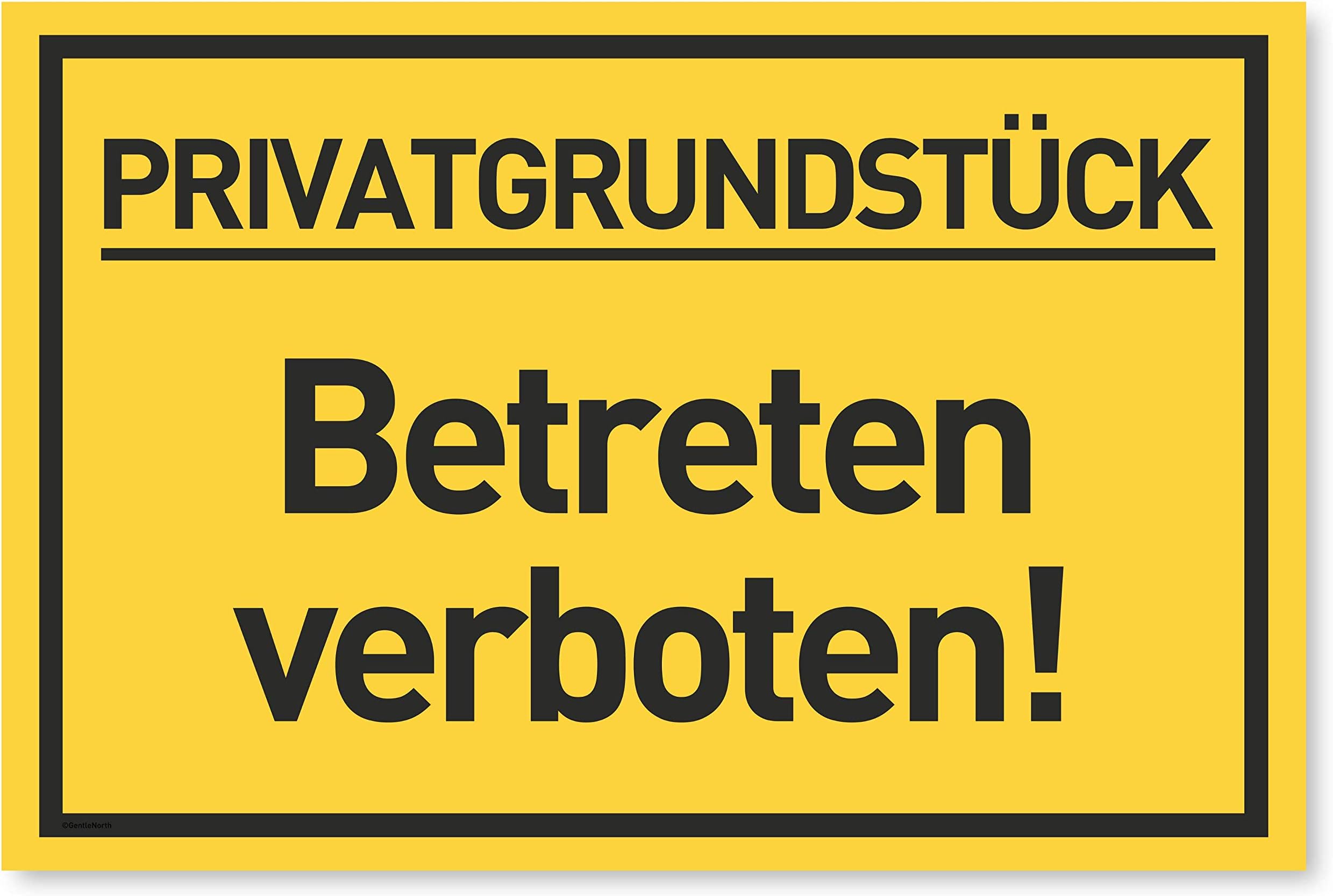 Privatgrundstück Betreten verboten Schild (30x20 cm Kunststoff ...