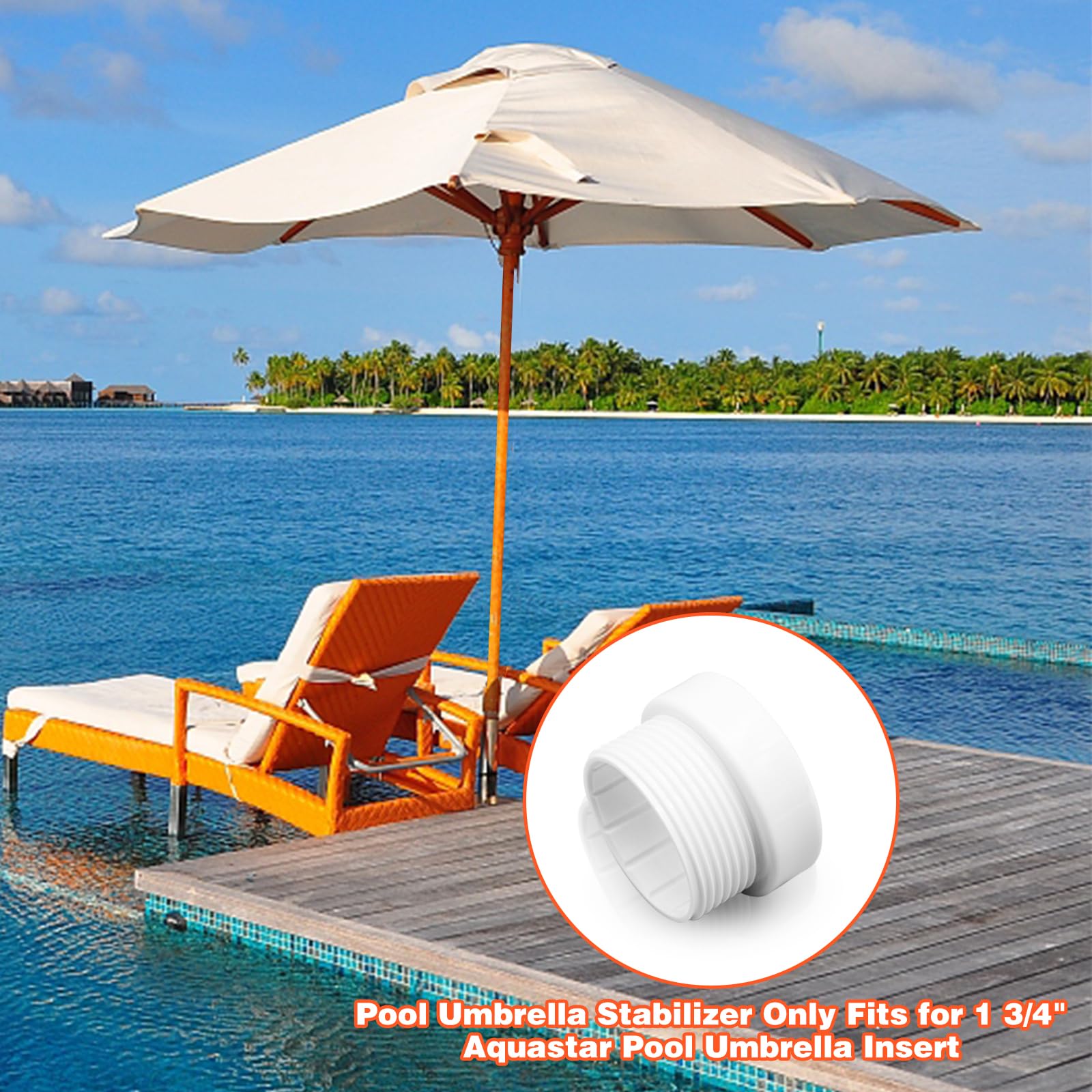 Snapklik.com : Pool Umbrella Sleeve Stabilizer, Threaded Umbrella Hole ...