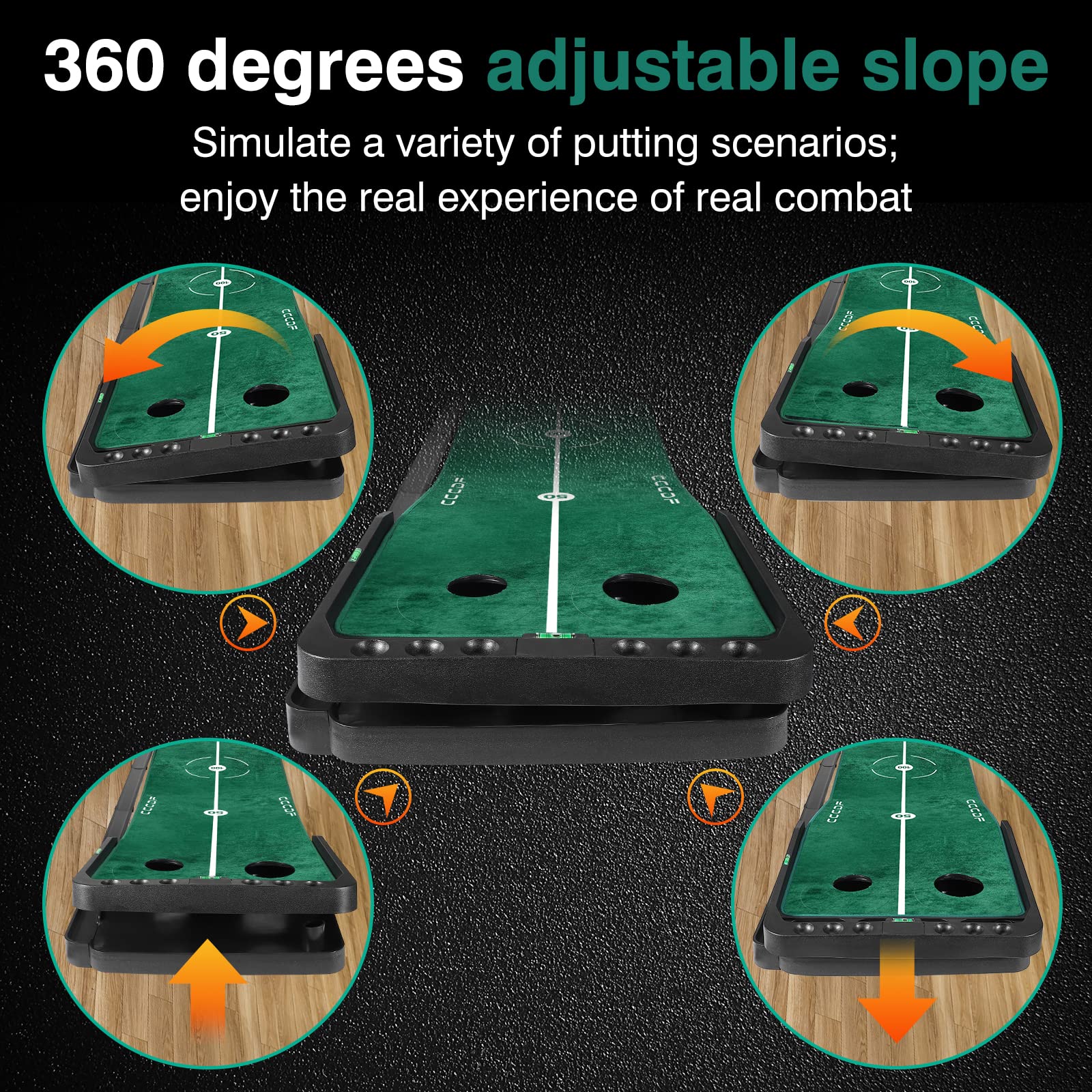 Indoor Putting Green With Adjustable Contours And Slope