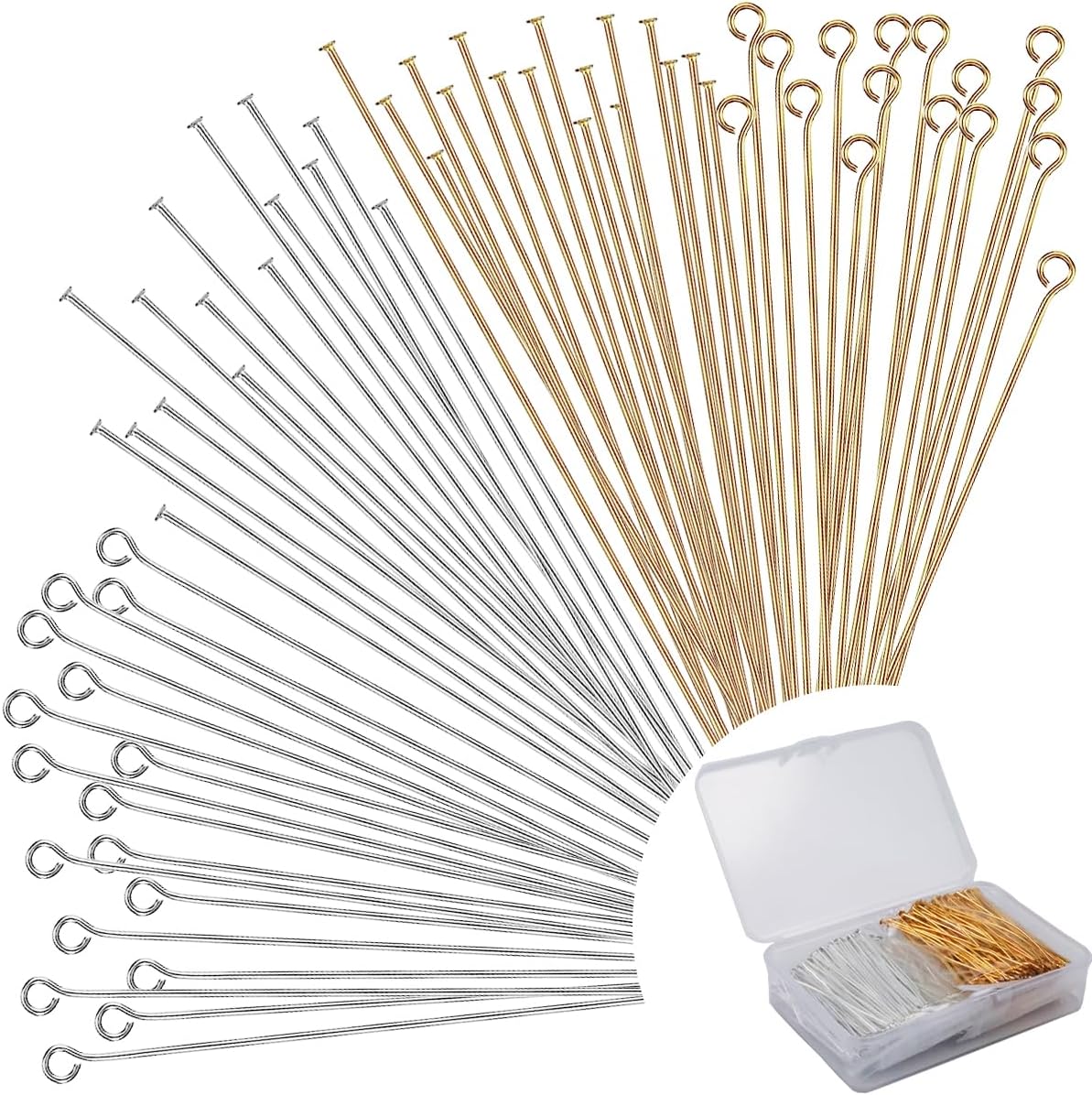 Amazon.com: PH PandaHall 560pcs 8 Styles 304 Stainless Steel Eye Pins ...