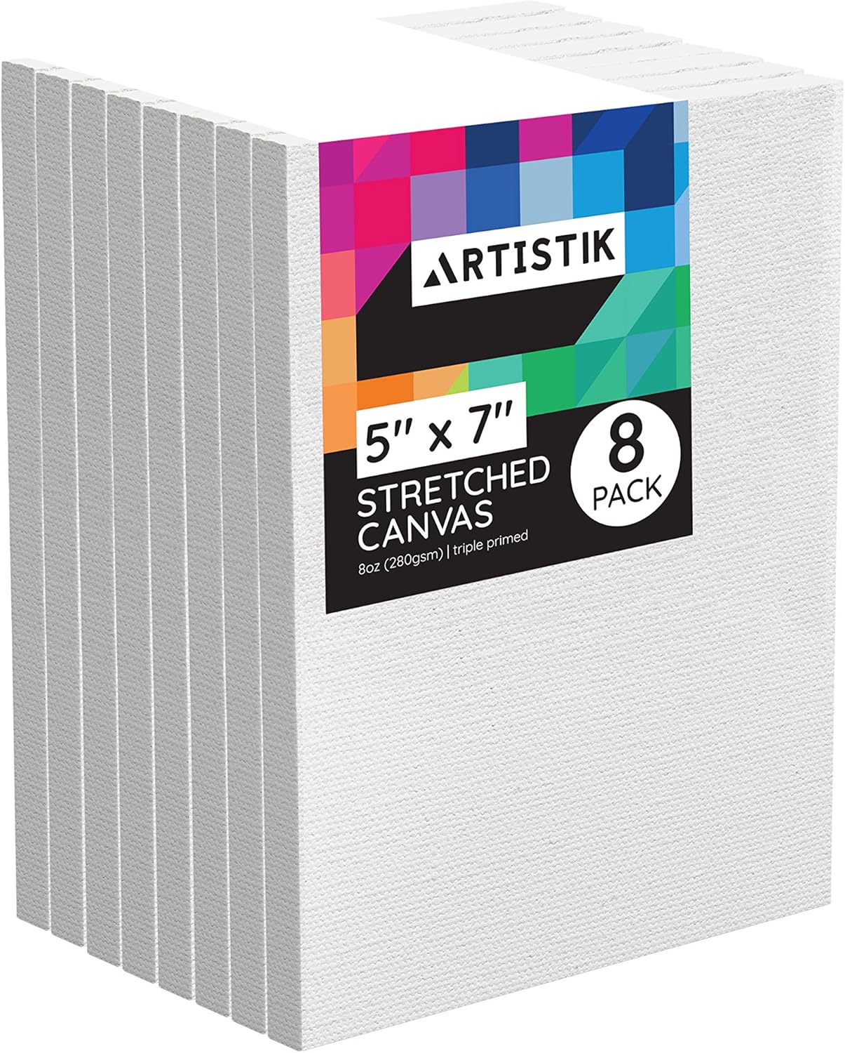 Lienzo estirado, 100% algodón, sin ácidos, triple imprimación, Gesso ...