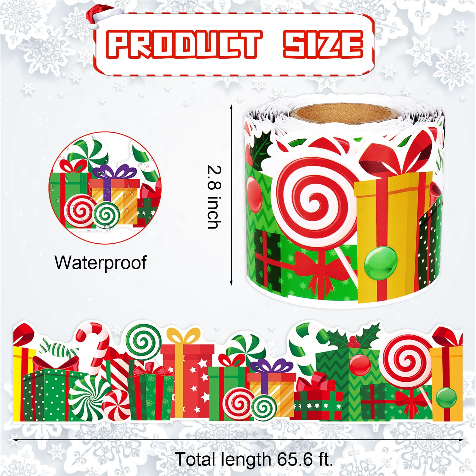Snapklik.com : Box Border - 65.6Ft Christmas Bulletin Board Borders ...