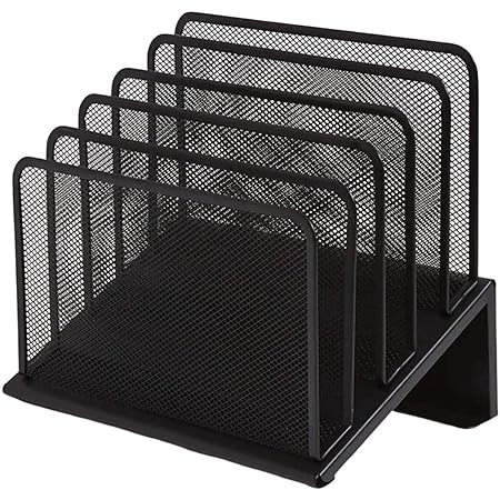Amazon.com : 1InTheOffice Metal Incline Desktop File Sorter, Black Wire ...