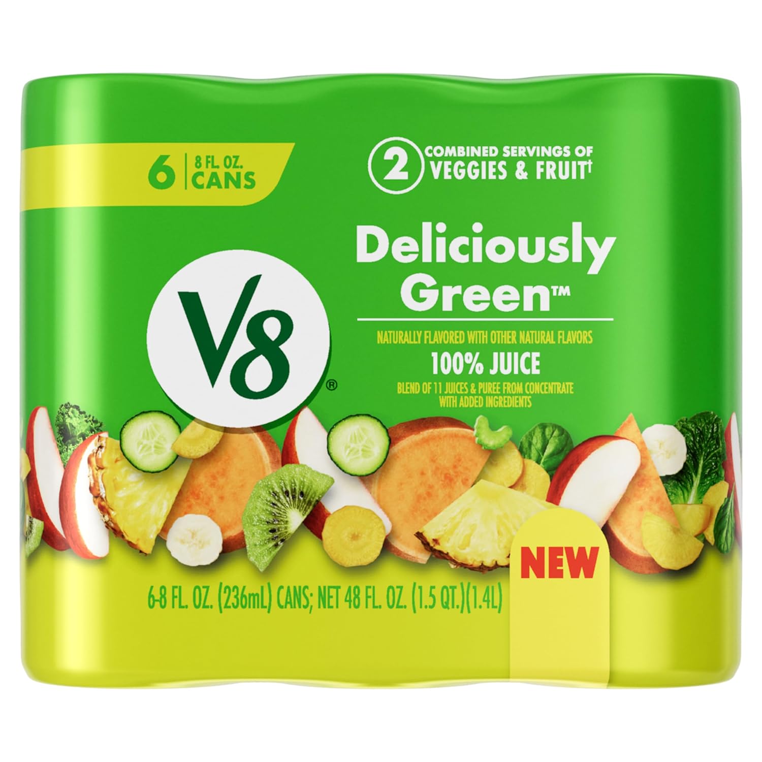 Amazon.com : V8 Deliciously Green 100% Fruit and Vegetable Juice, 8 fl ...