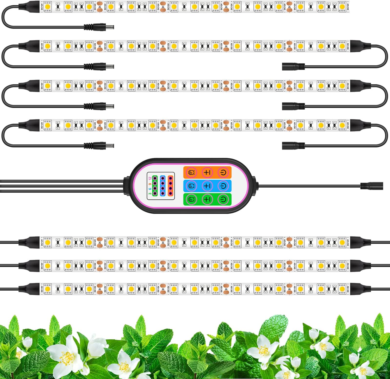 Amazon.com: RWNTAO Four Strip Growing Lamp for Indoor Plants, Red ...
