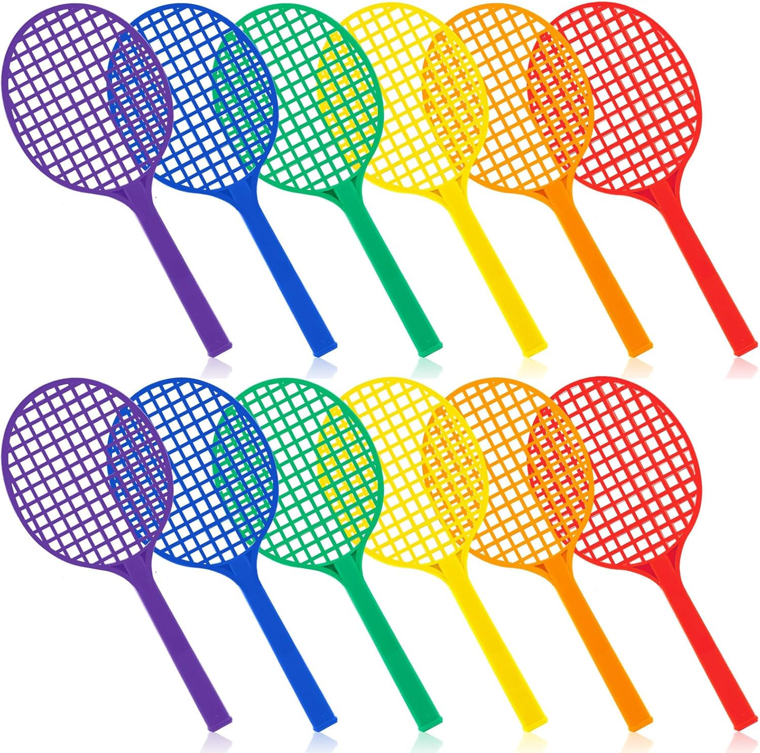Amazon.com: Seenelling 12 Pcs Plastic Tennis Racquets PE Equipment for ...